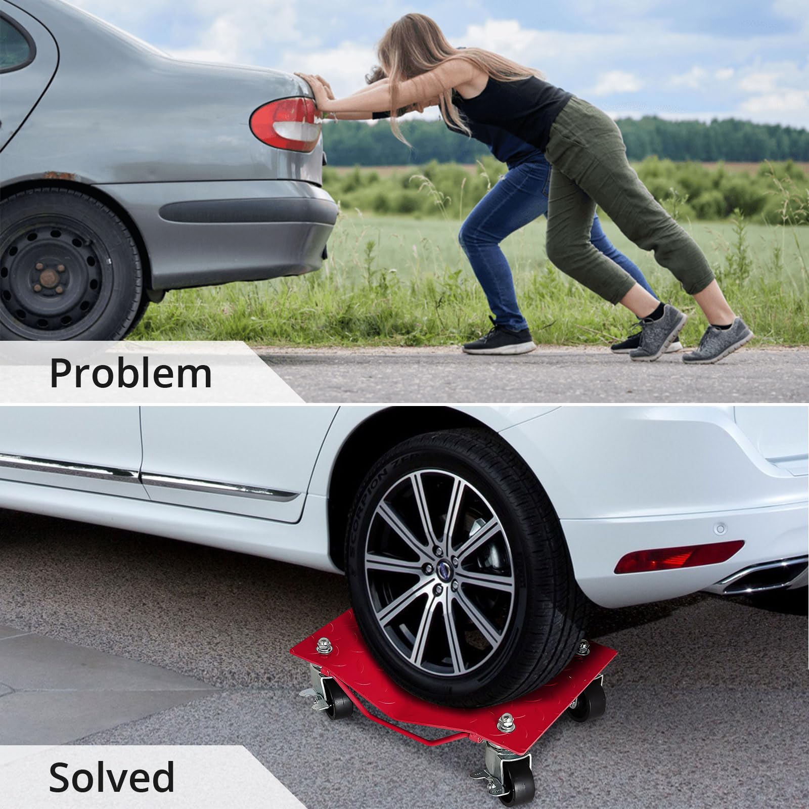 Snapklik.com : Heavy Duty Wheel Dolly Set - 4 Piece Car Moving Dollies ...