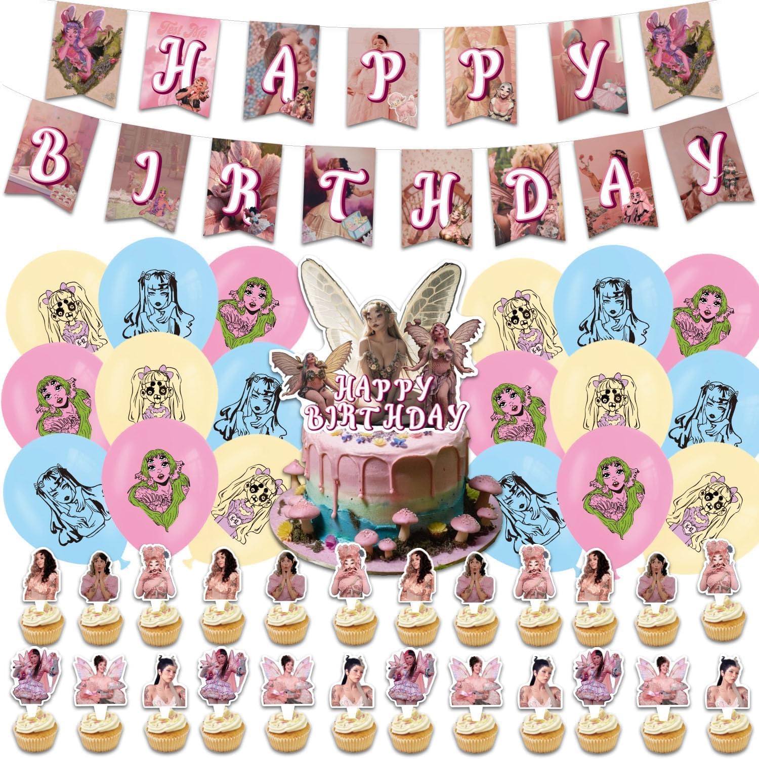 44Pcs Martinez Party Supplies - Birthday Decorations, Banner, Balloons ...