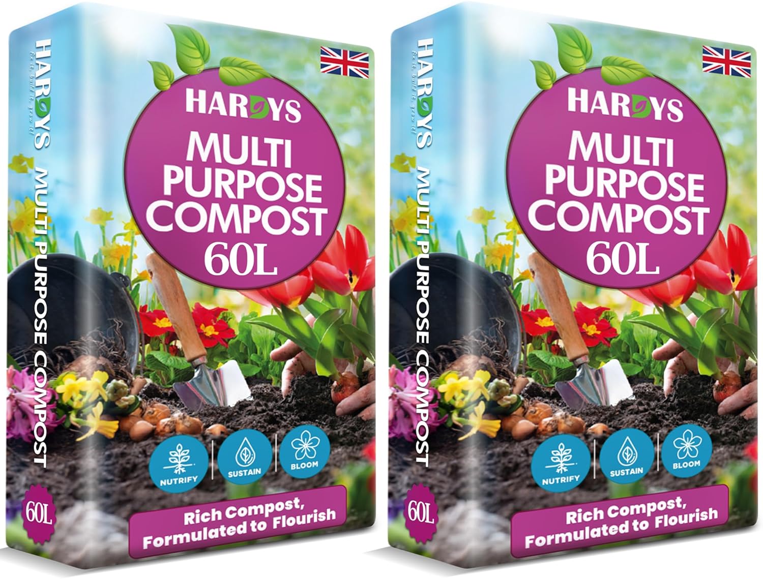 Hardys 120L Multi Purpose Compost - Potting & Seed Compost for Outdoor ...