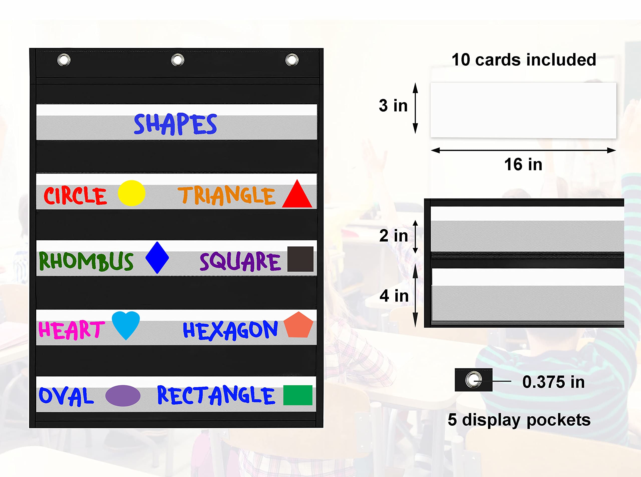 Snapklik.com : Essex Wares 17” Wide X 22” Long Pocket Chart For ...