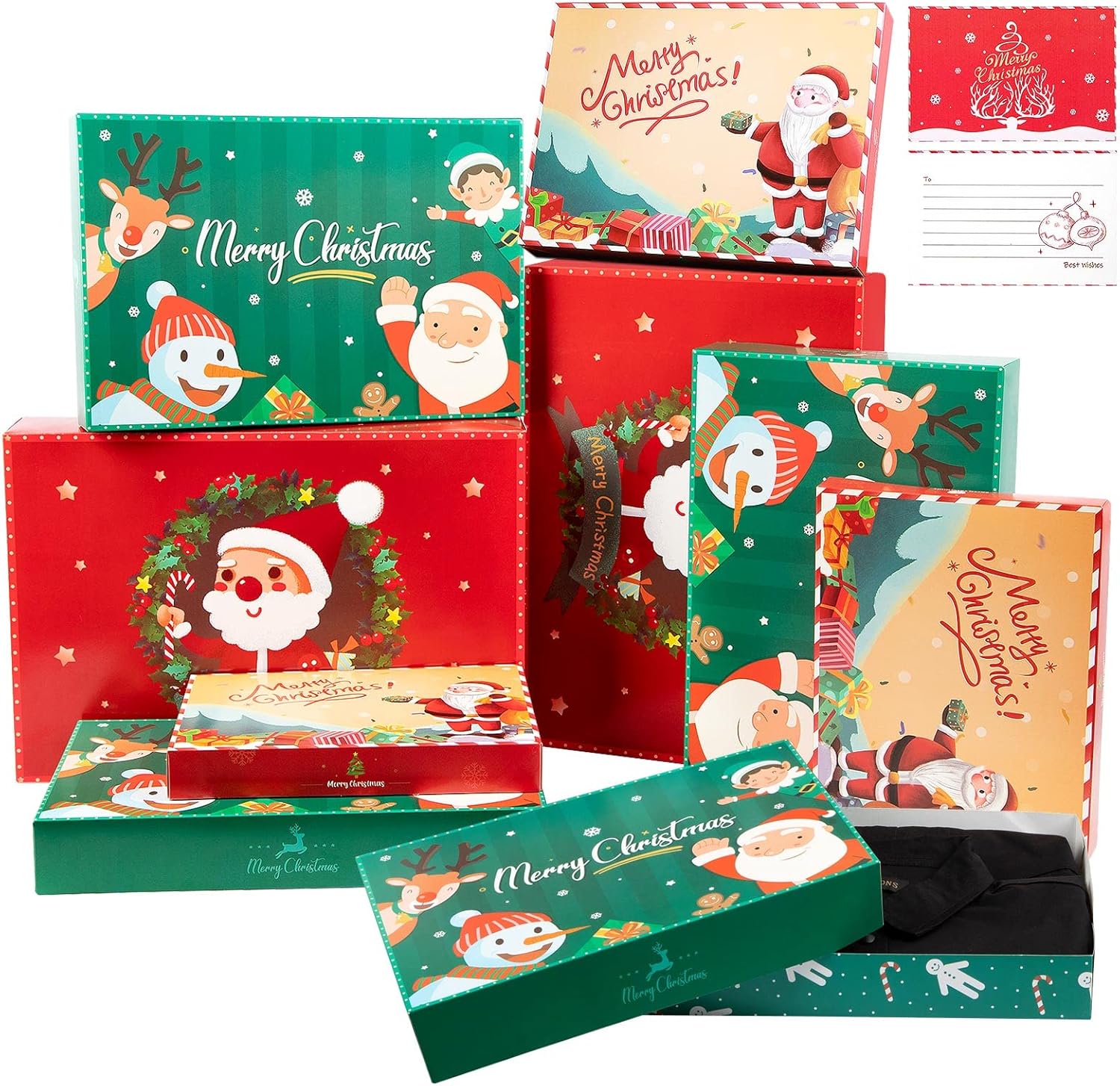 Amazon.com: 12 Pieces DIY Christmas Gift Boxes with Lids for wrapping ...
