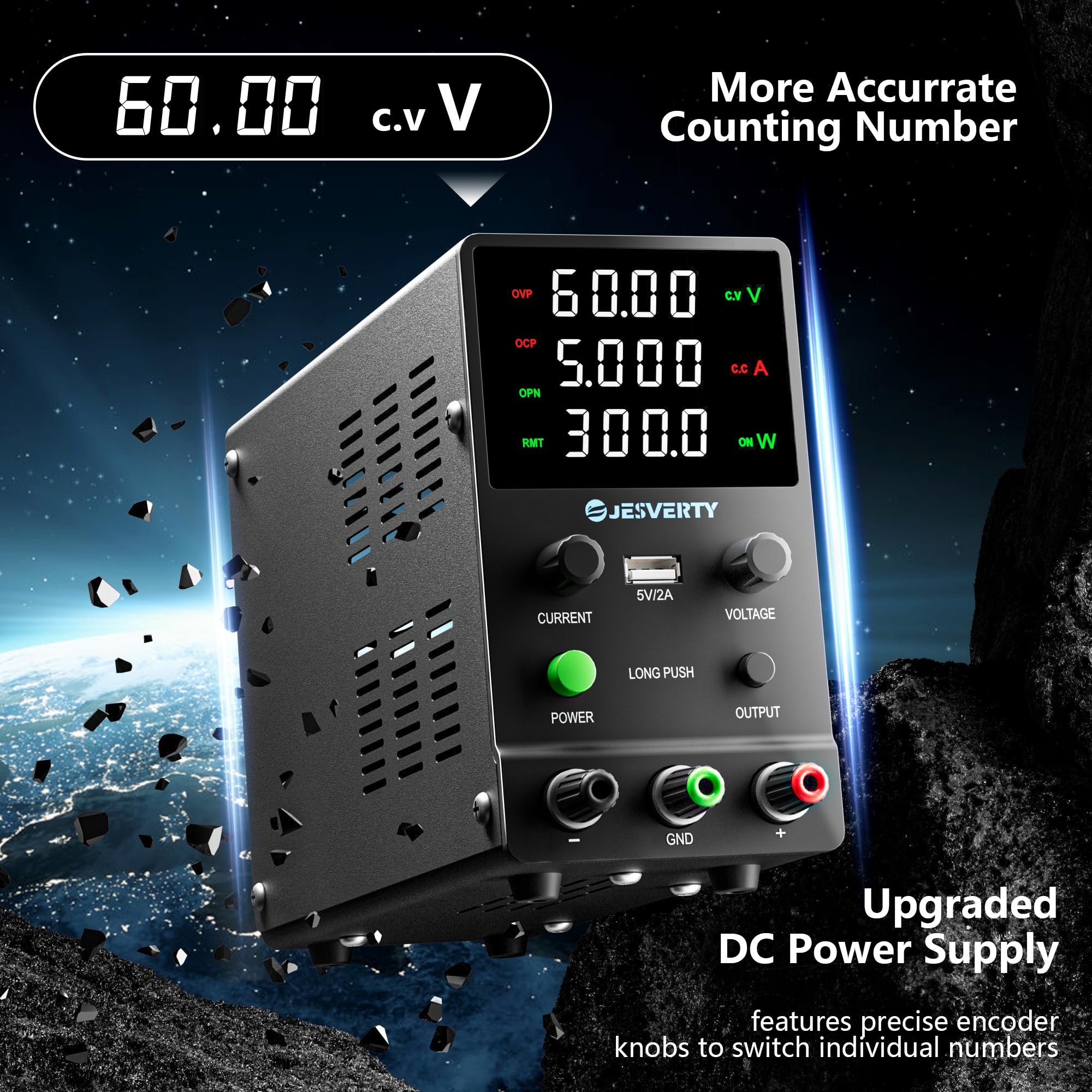 Snapklik.com : Jesverty DC Power Supply Variable, 0-60V 0-5A Adjustable ...