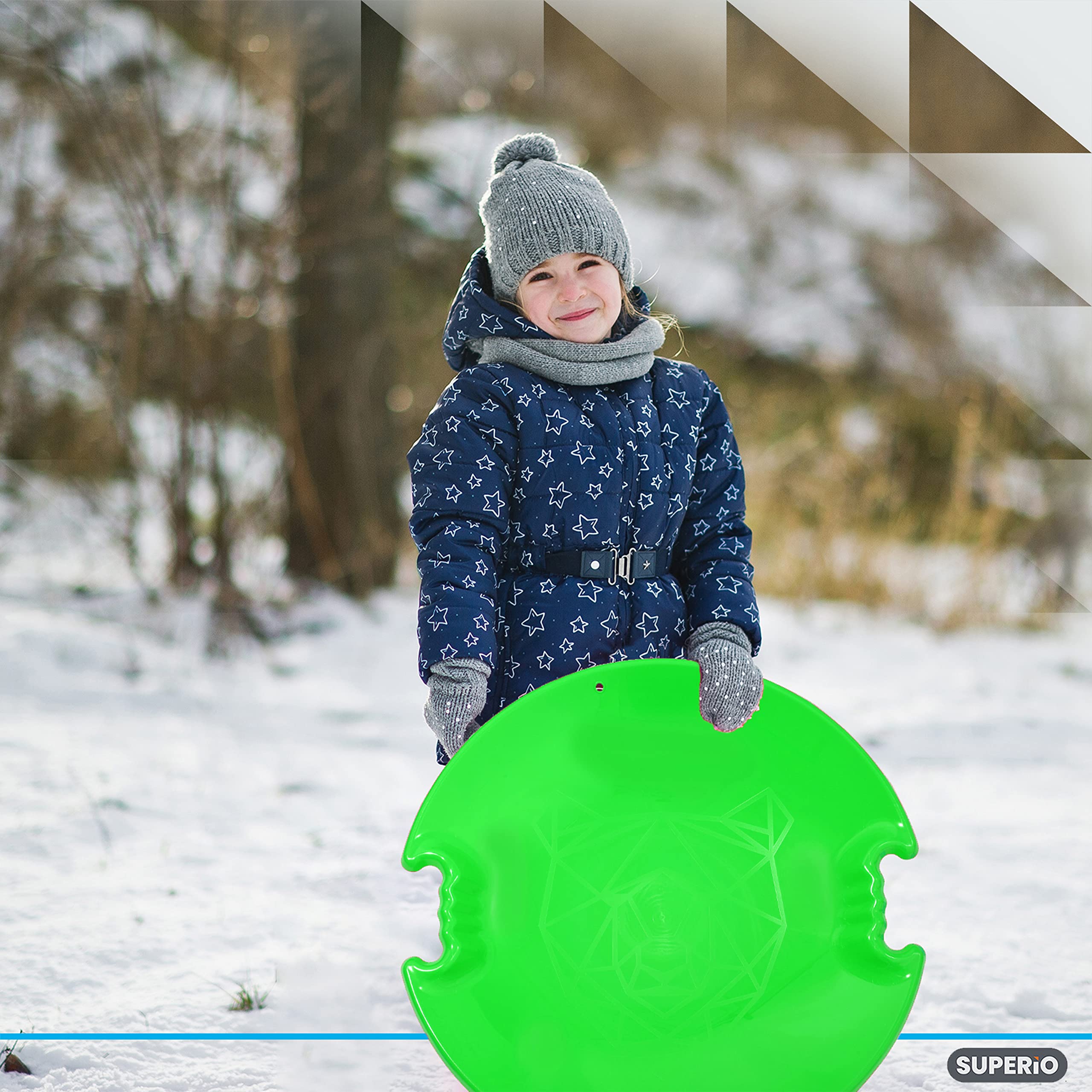 Secoupe Neige Superio Round Plastic Sled - 24 Inch Snow Saucer With ...