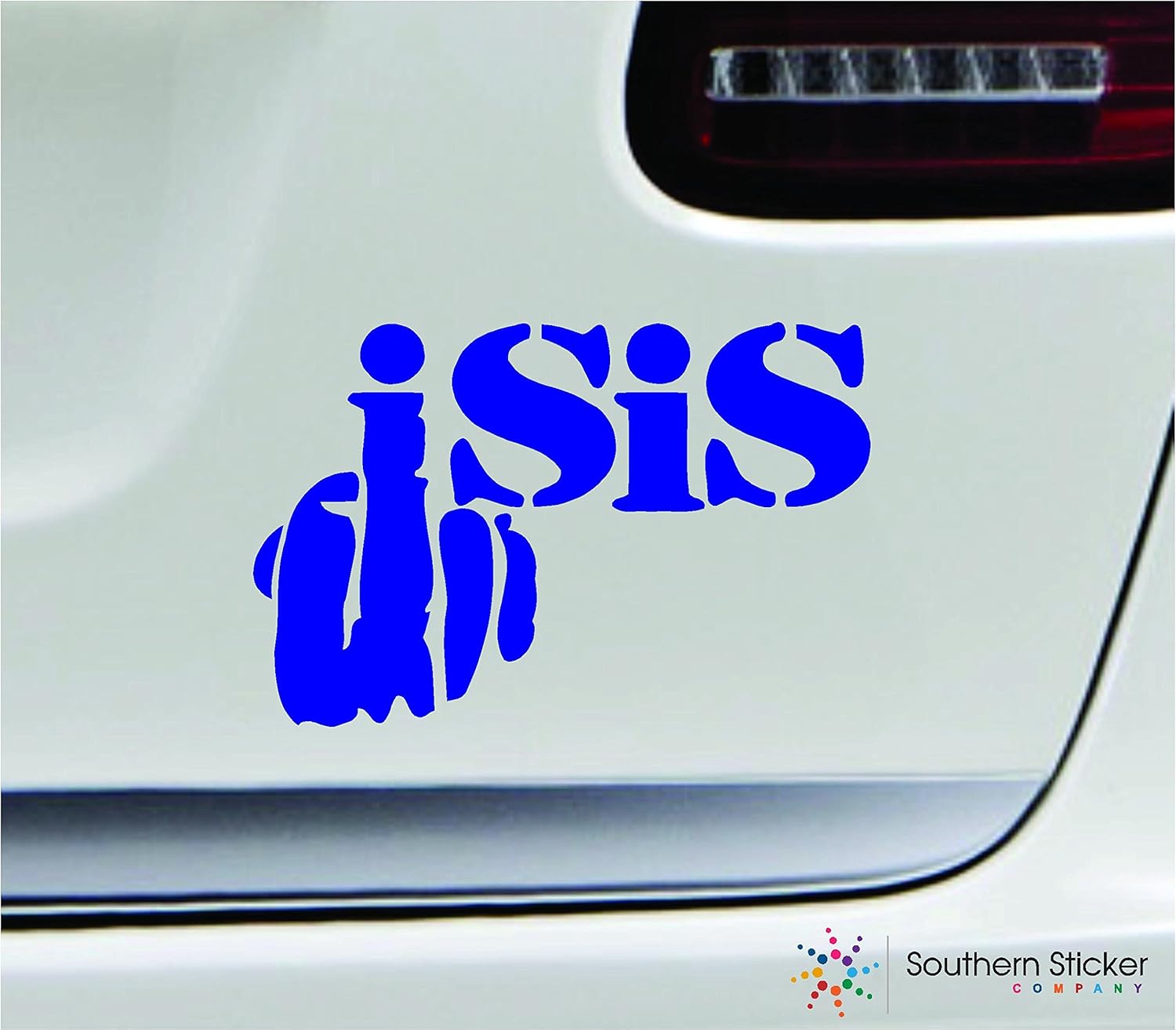 Amazon.com: Isis Middle Finger 5.4x3.5 Blue Funny Humor Crude United ...