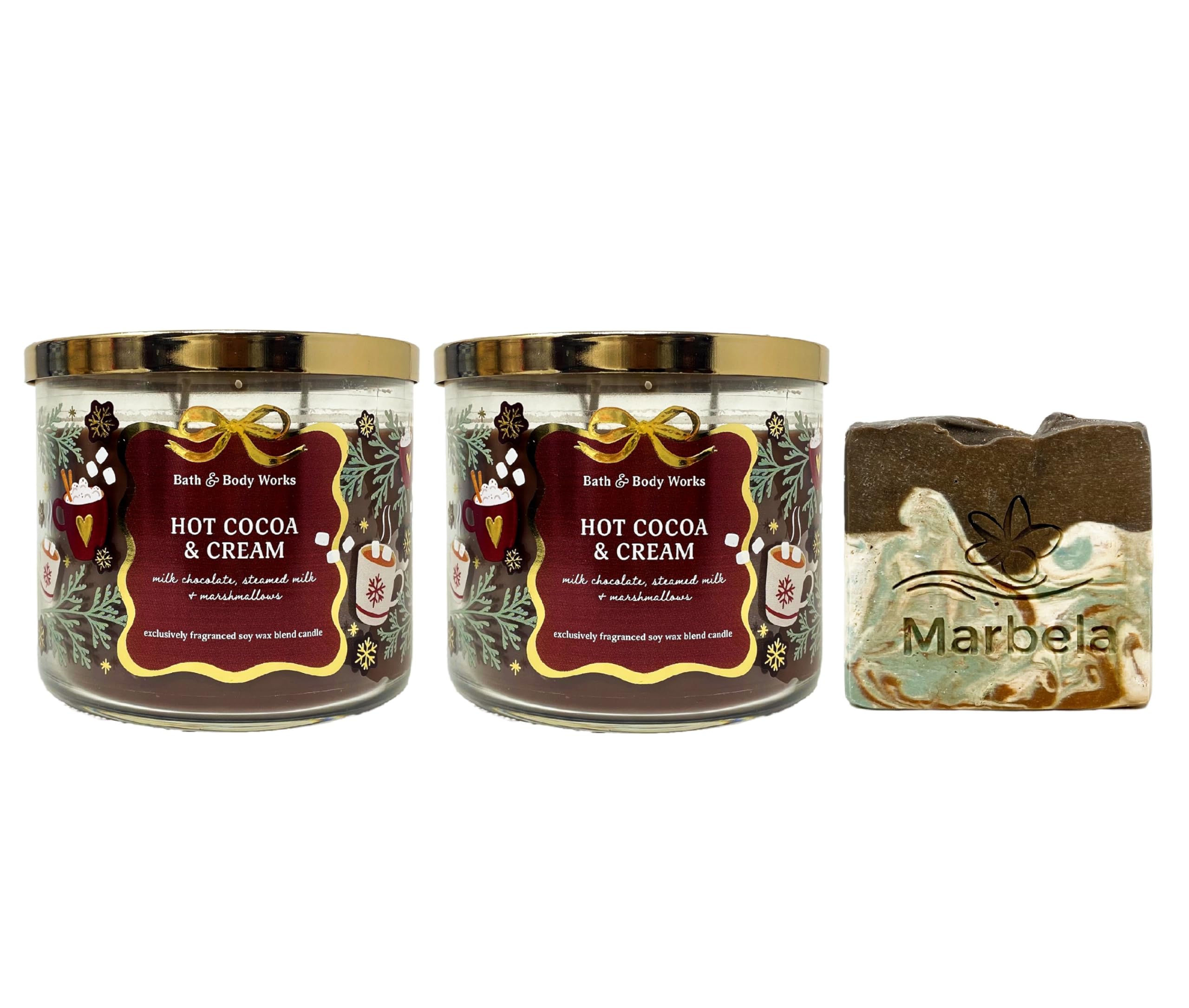 Amazon.com: Bath & Body Works Hot Cocoa & Cream 2 Piece 3-Wick Scented ...
