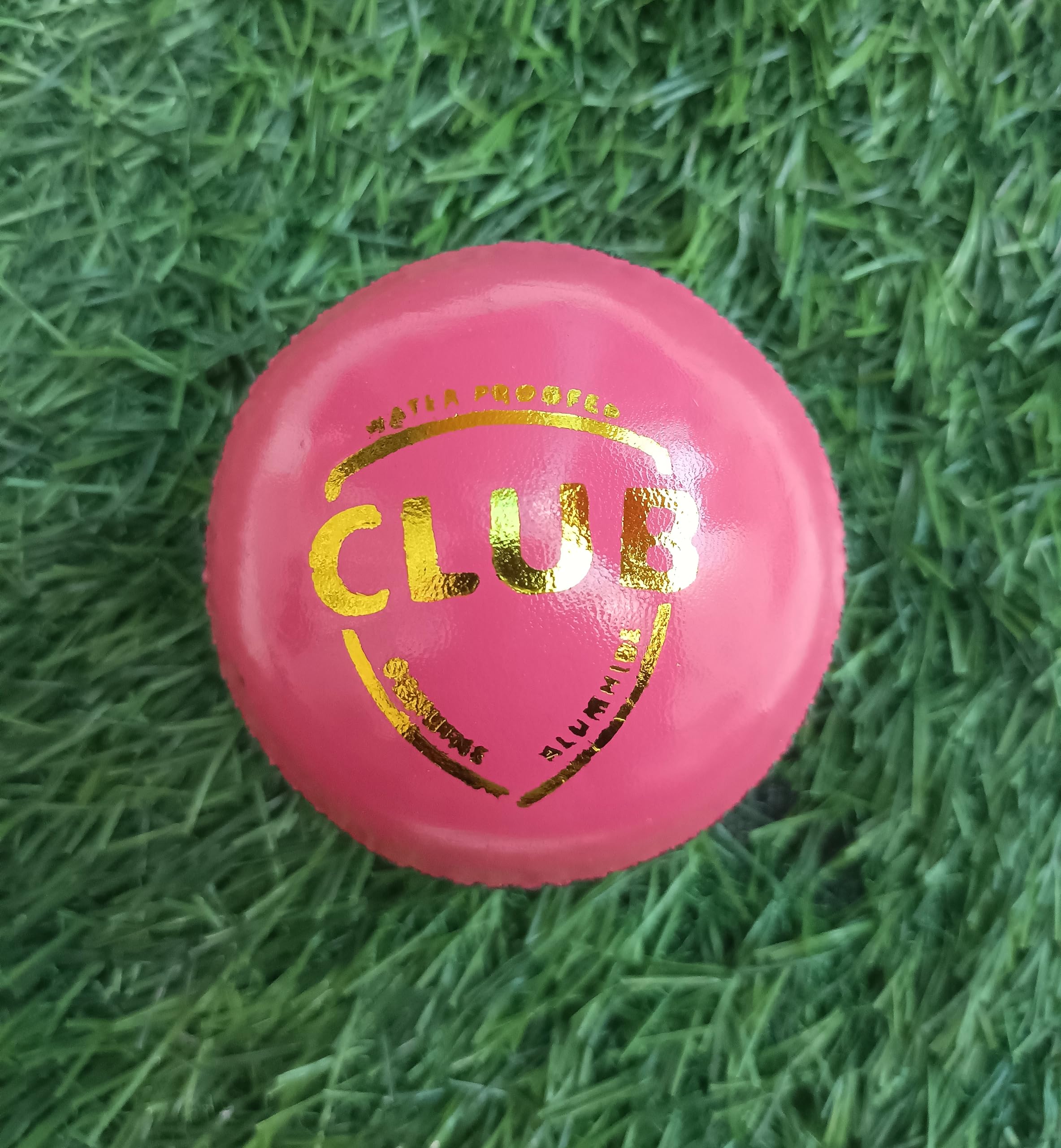 M_K Sports Club Cricket Ball, Pink, 142.9 Grams, Leather Two Pices ...