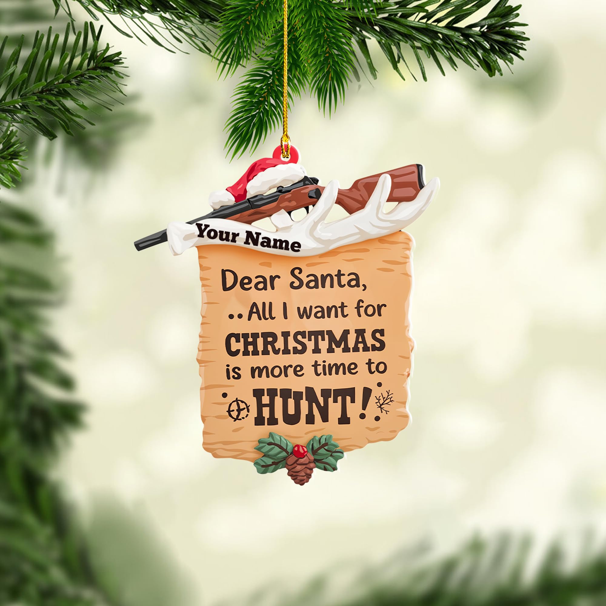 Amazon.com: Personalized Hunting Ornament, Hunter Vest Ornament, Custom ...