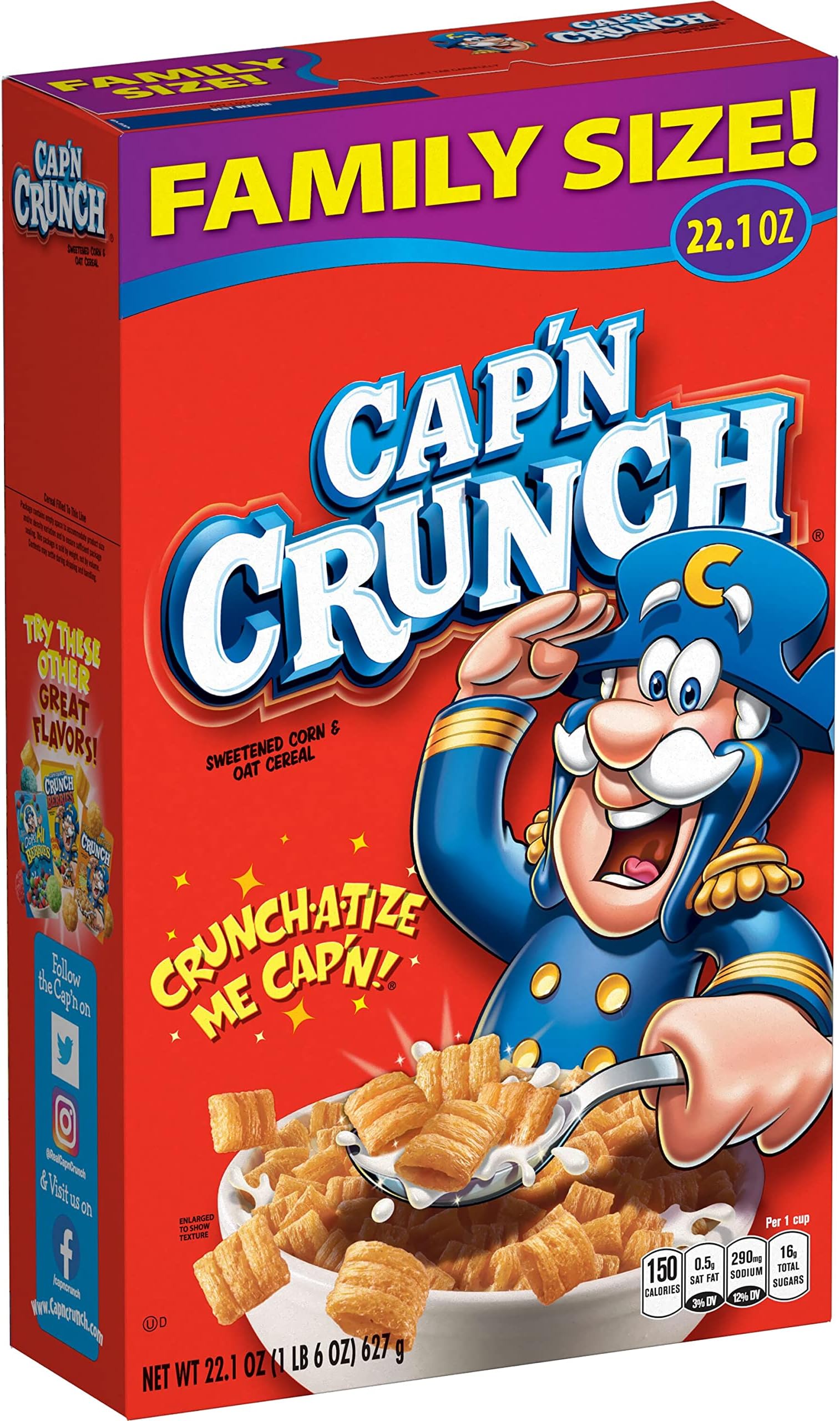 Amazon.com: Cap'n Crunch Cereal, Original, 22.1oz Box