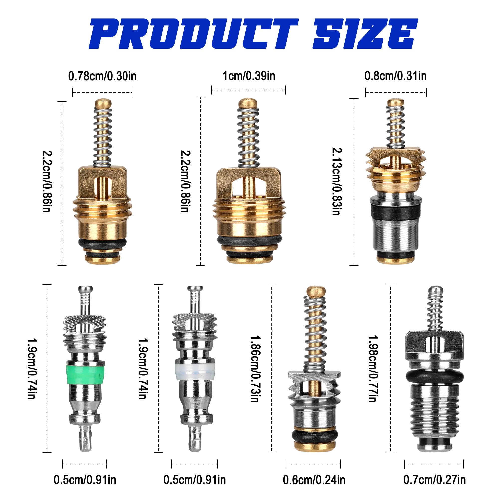 Warrior Port 17PCS Car Air Conditioning Valve Core Kit, R12 R134a Ac ...