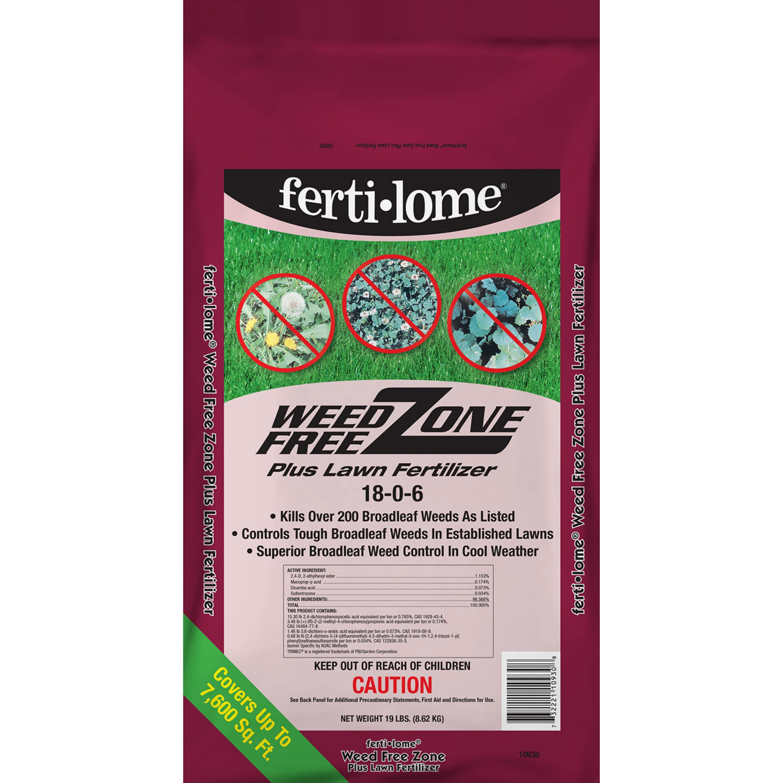 Amazon.com : Fertilome (10930) Weed Free Zone Plus Lawn Fertilizer 18-0 ...