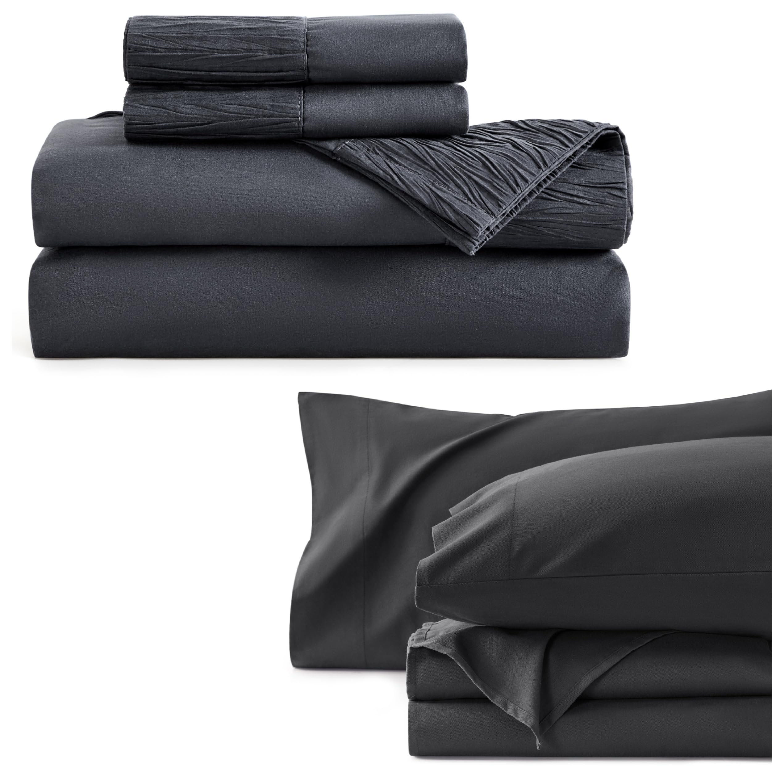 Amazon.com: Bedsure King Size Sheets Bundle Flannel Sheets - 4 PCS ...