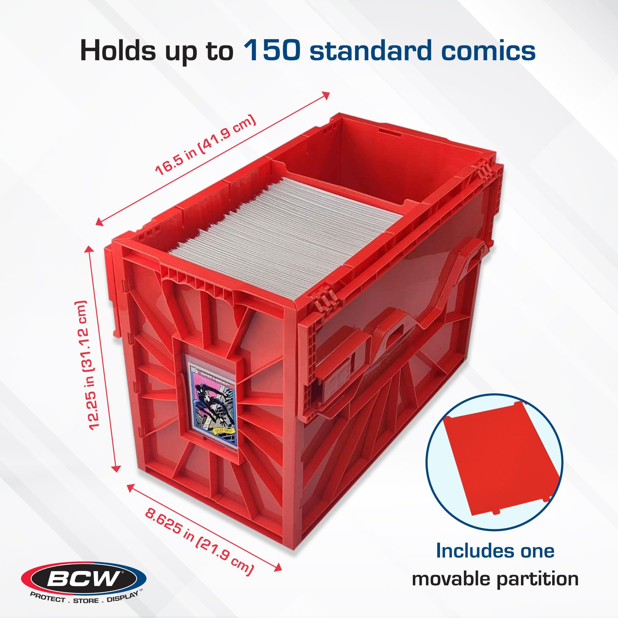 Snapklik.com : BCW Short Comic Book Bin, Red 5 Pack - For 150 Standard ...