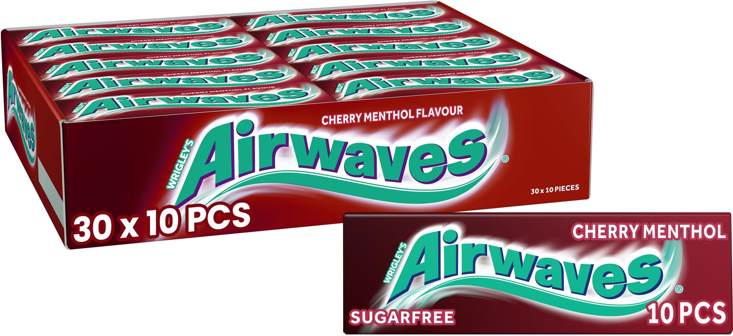 Amazon.com: Airwaves Cherry Menthol Gum. Case of 30 Packs : Grocery ...