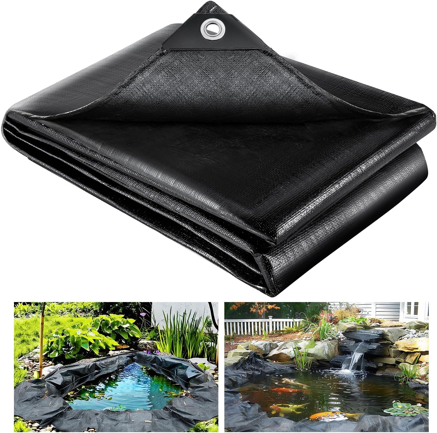 Amazon.com : 20x20 Ft Pond Liner Flexible Liners Water Garden Fish Pond ...