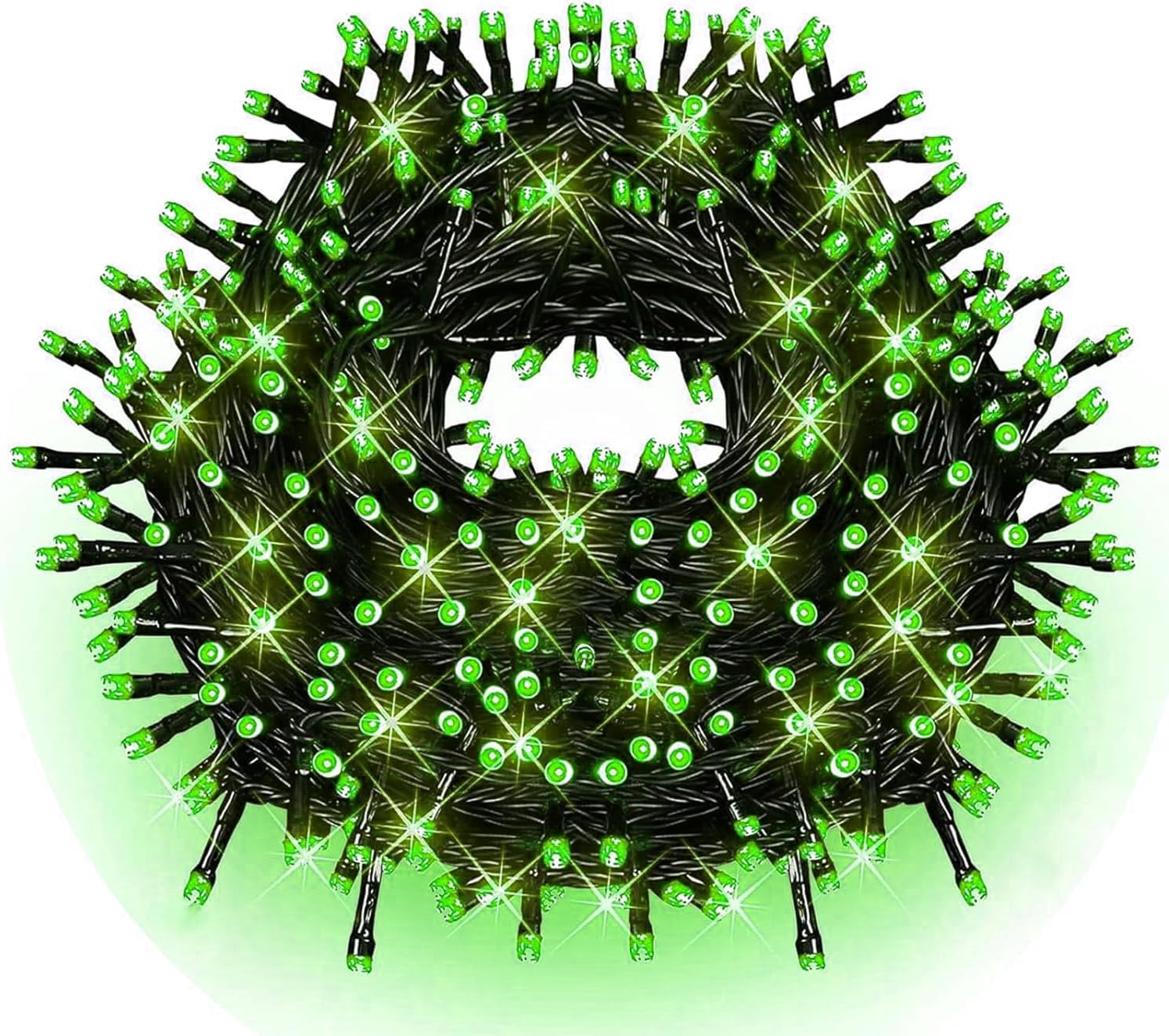 FULLBELL Green Lights Halloween Decorations 33FT 100 LED Indoor String ...