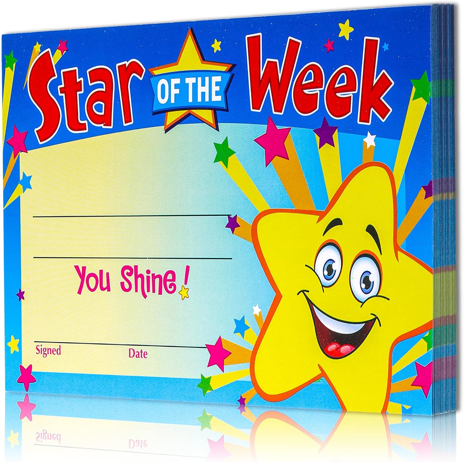 Amazon.com : 50 Pack Recognition Awards Star Student Certificates ...