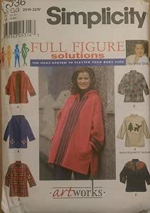 Amazon.com: Simplicity 9936 Full Figure Solutions Women's Jacket Sewing ...