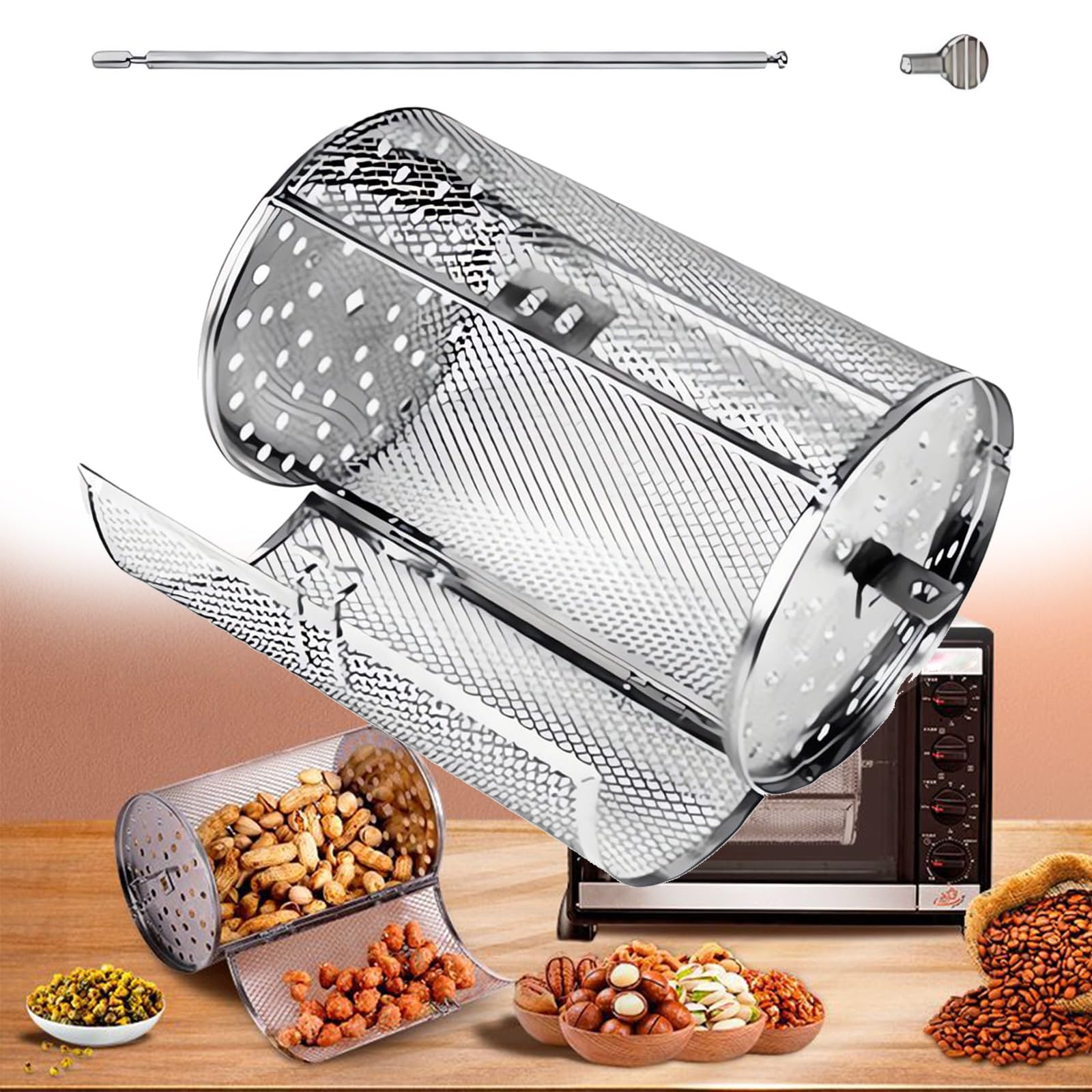 Amazon.com: Rotating for Grill, Stainless Steel Grill Cage Rolling, 360 ...