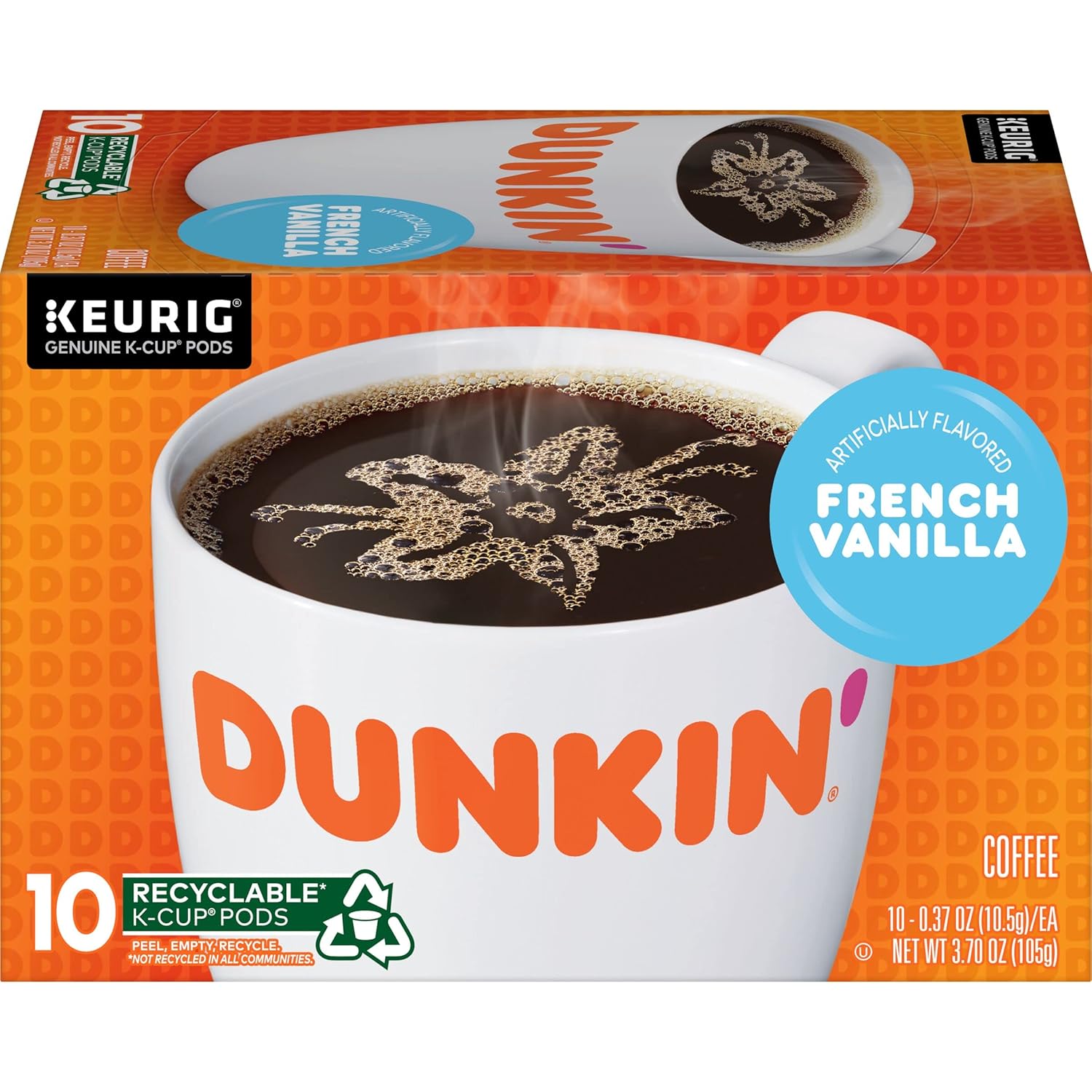 Amazon.com : Dunkin' French Vanilla Flavored Coffee, 10 Keurig K-Cup ...