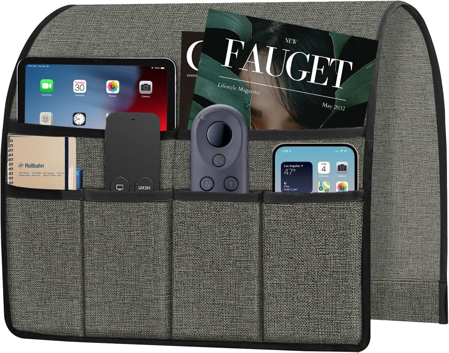 Amazon.com: Zenhouse Linen Sofa Couch Caddy Remote Control Organizer ...