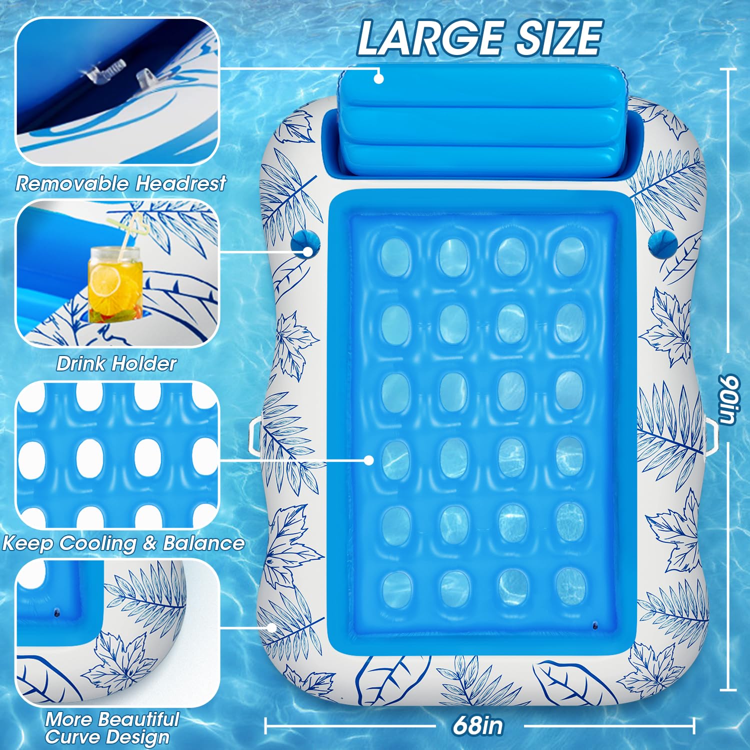 Snapklik.com : Inflatable Tanning Pool Float Lounge For Adults, BAIAI ...