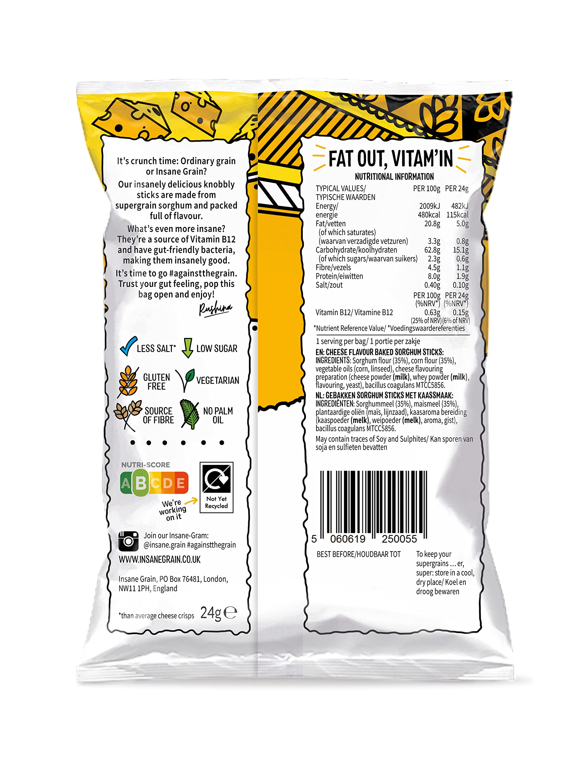 Buy INSANE GRAIN – Healthy Lower in Fat Crisps – Vegetarian & Gluten ...