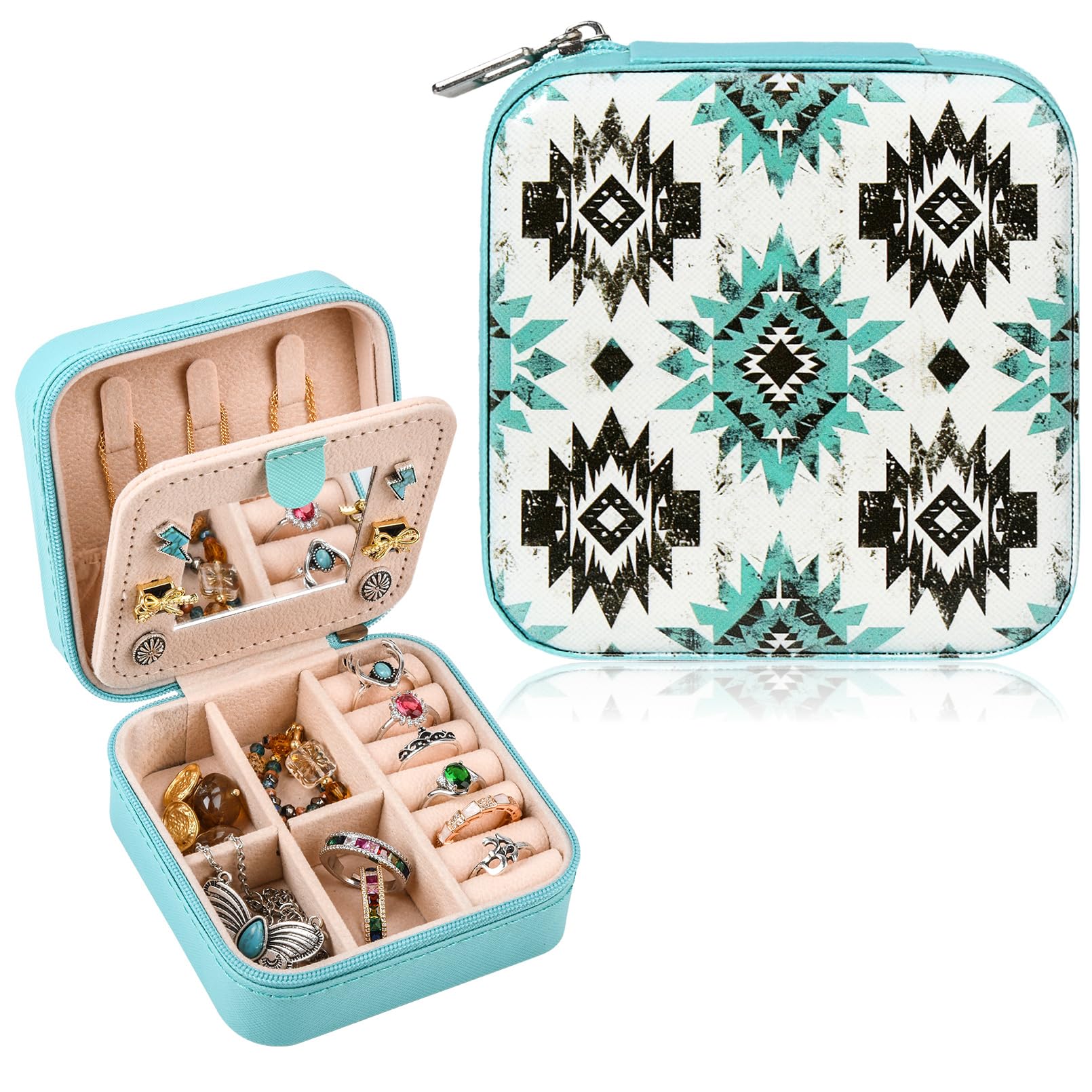 Amazon.com: CEELGON Western Jewelry Box Case Gift Aztec Print Travel ...