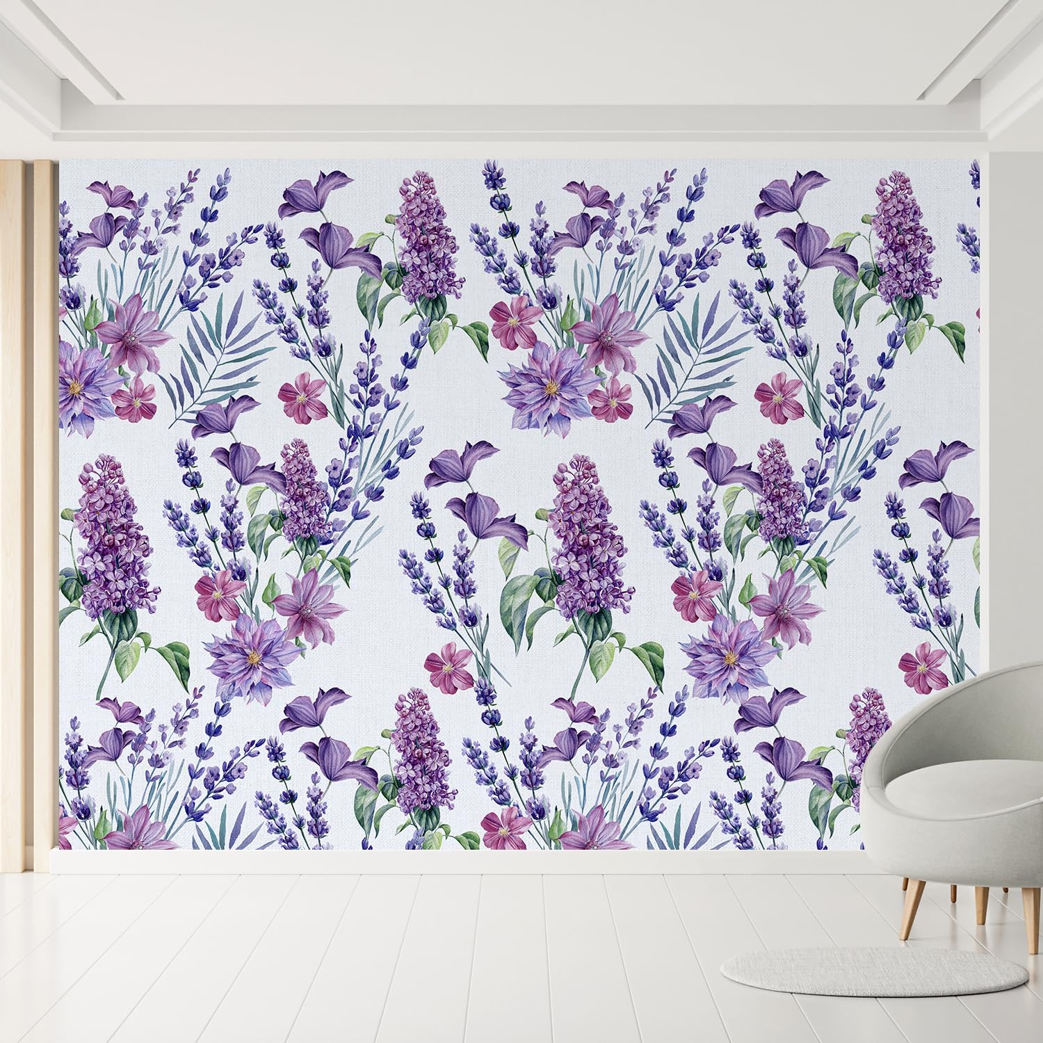 Borde De Papel Tapiz Con Flores De Lavanda 790+ Papel Tapiz De