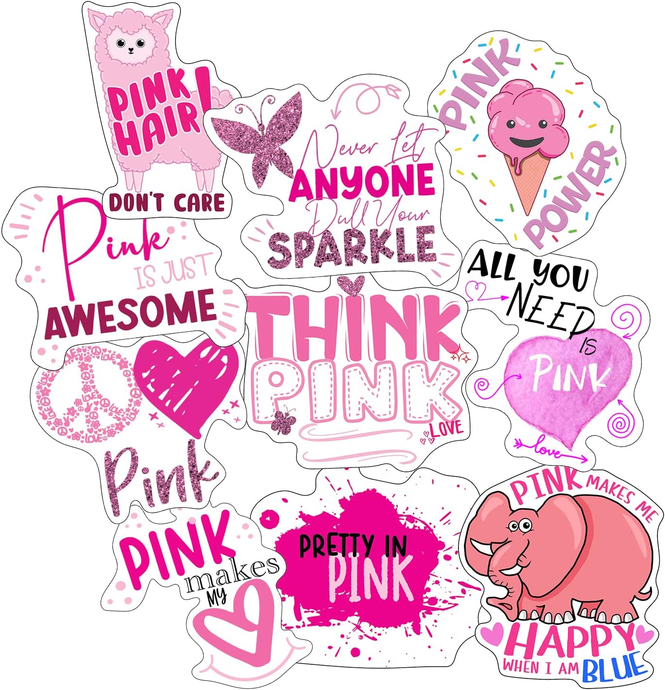 Amazon.com: Pink Stickers - Aesthetic Stickers, Girly, Cute, Favorite ...