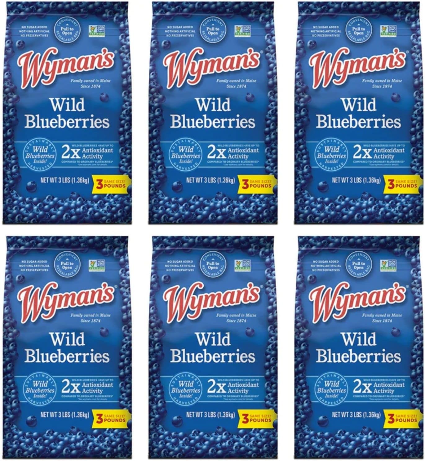 Amazon.com: Wyman’s Frozen Wild Blueberries | No Preservatives, Non-GMO ...