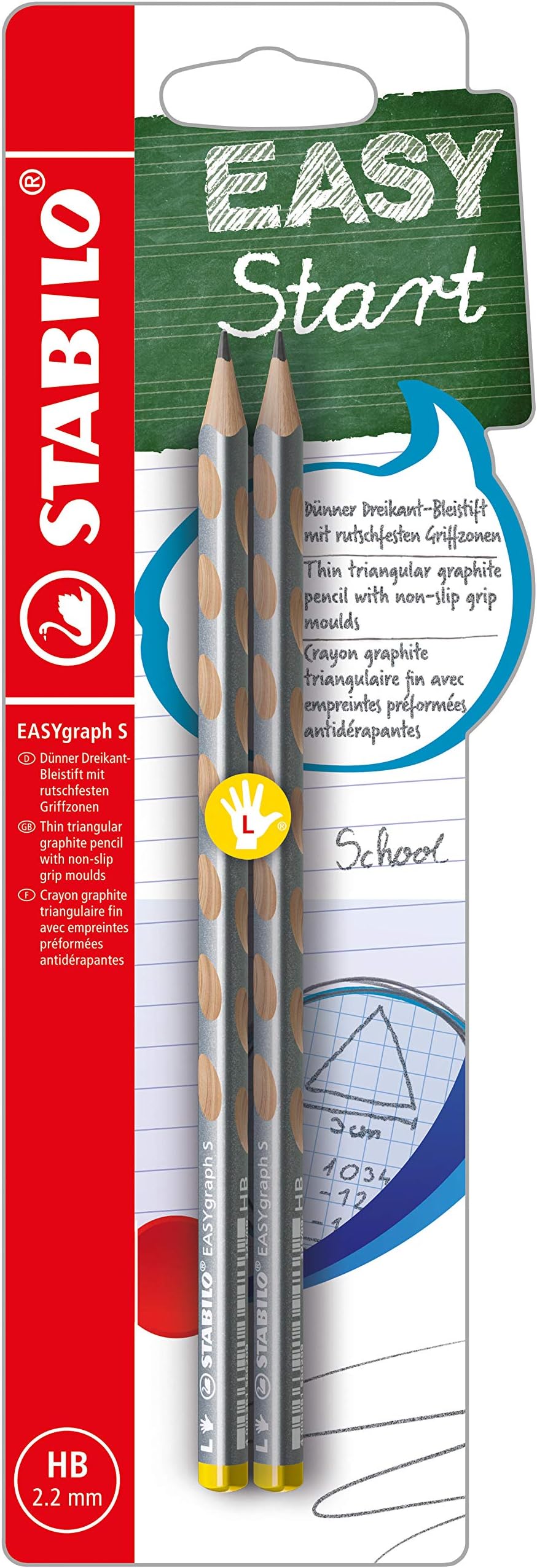 Schul-Set für Linkshänder - STABILO EASYgraph in blau - inklusive ...