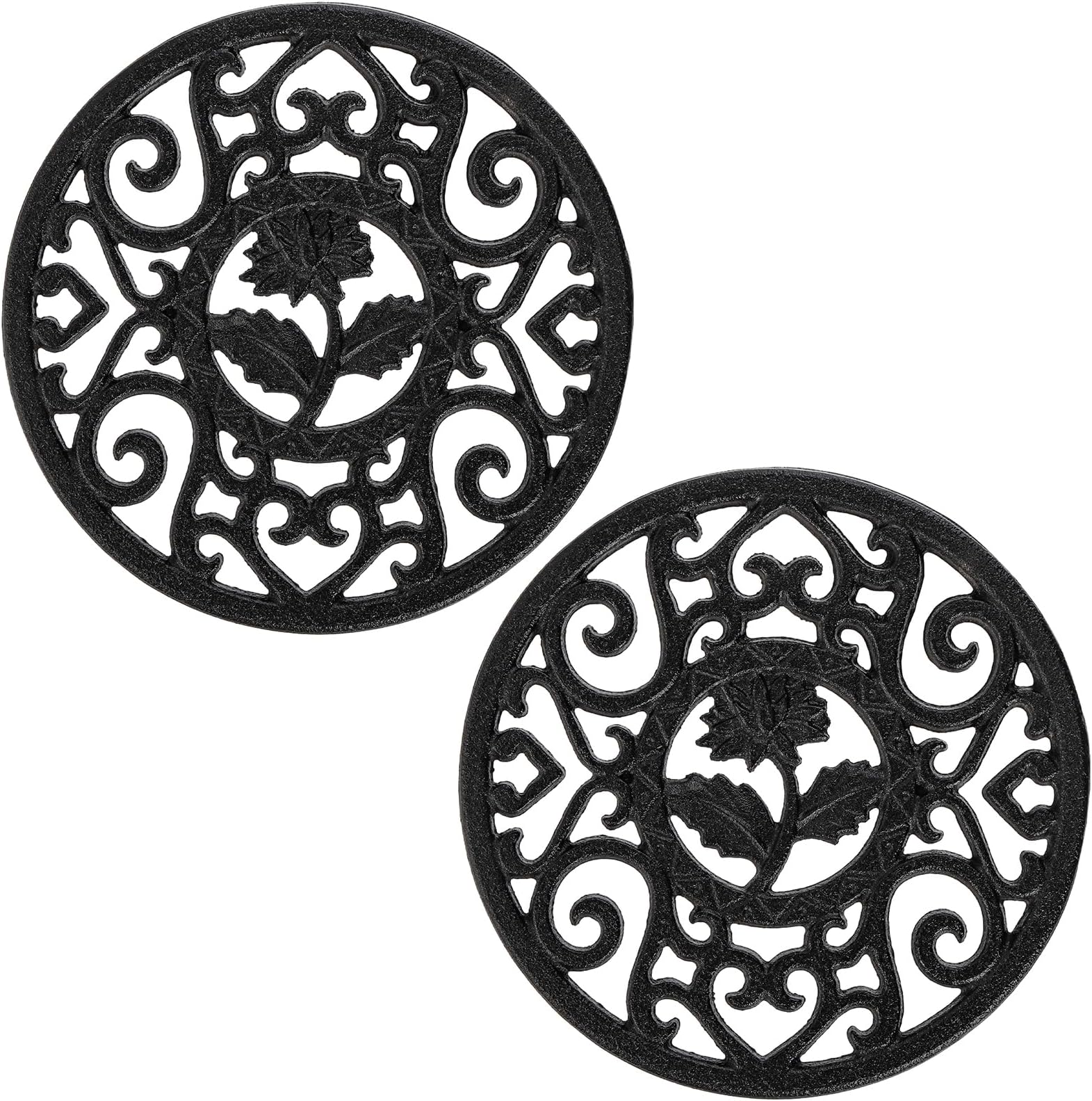WENKO 53981100 Slate, Round Trivet for pots, Pans, Tempered Glass ...