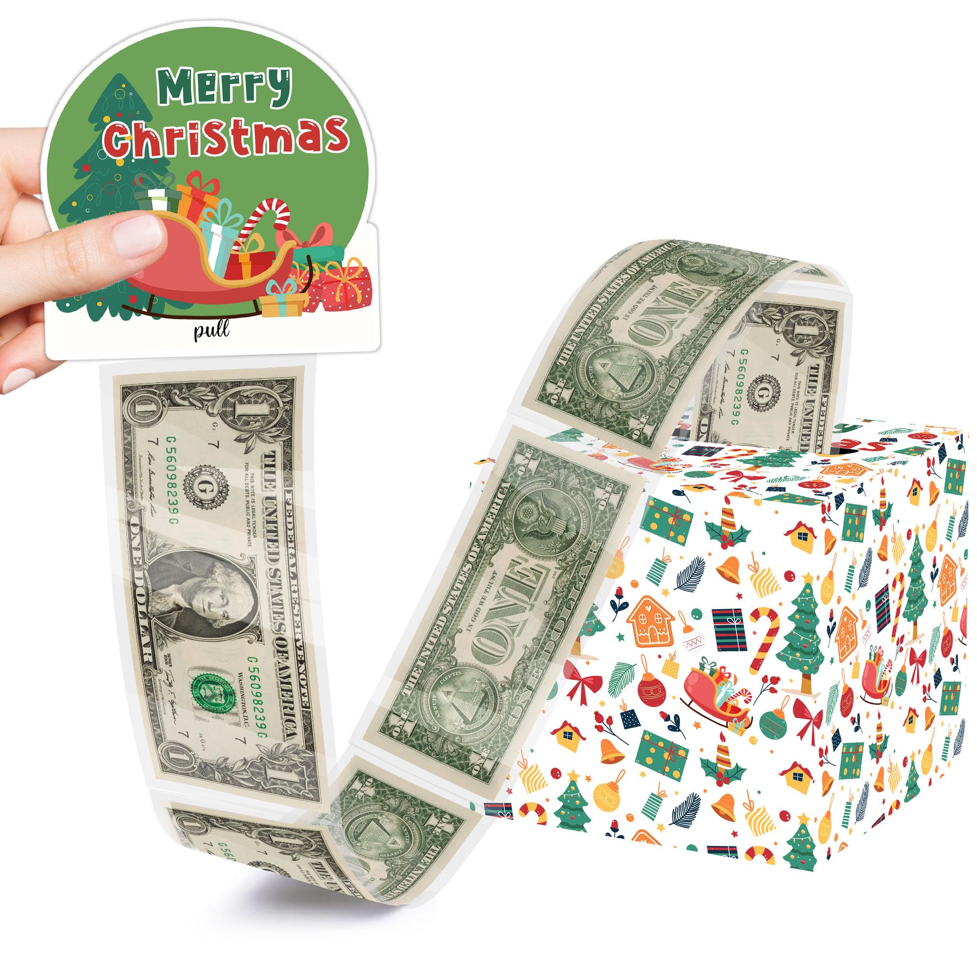 Amazon.com: Merry Christmas Money Pull Box, Christmas Money Box for ...