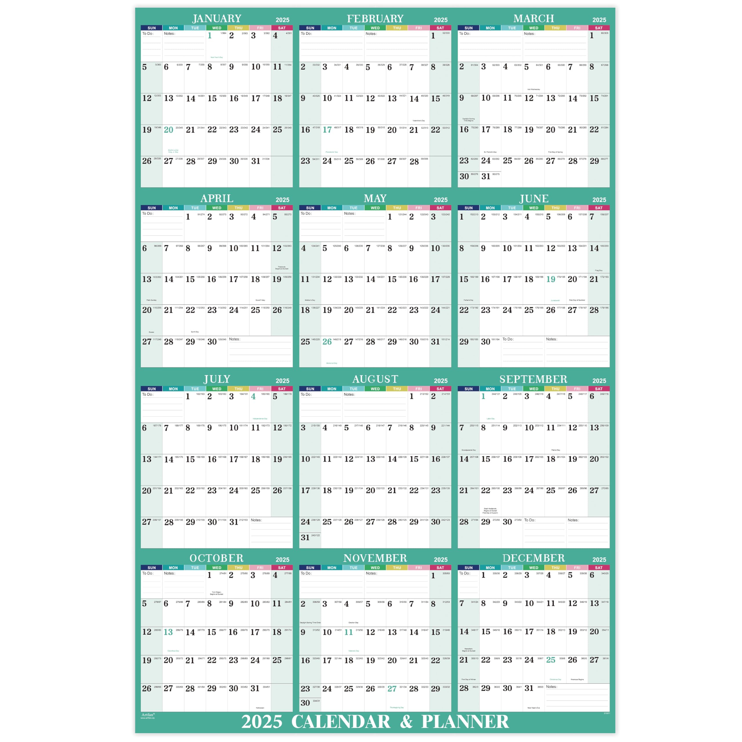 2025 Yearly Wall Calendar - Yearly Wall Calendar 2025 from Jan.2025 to ...