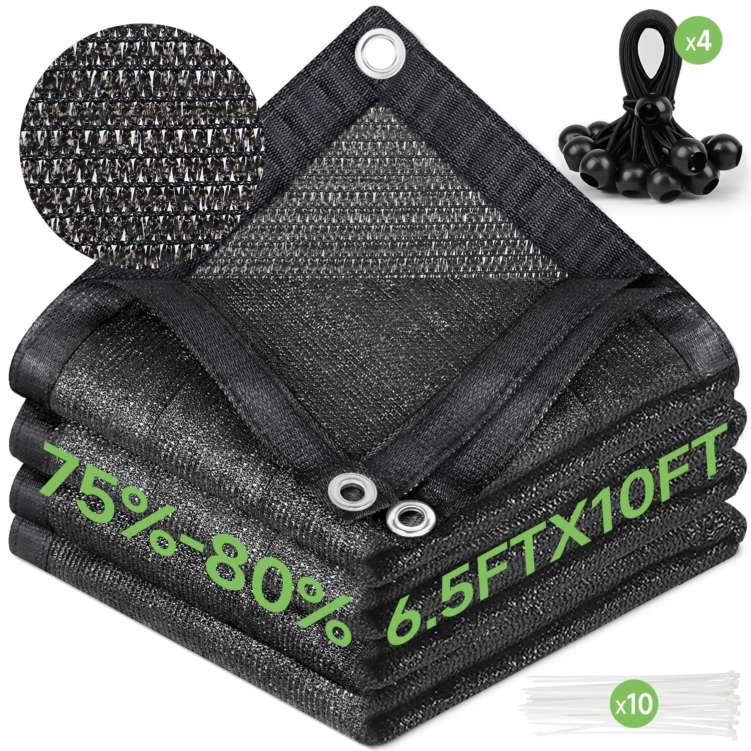 Amazon.com : FOTMISHU 75%-80% Shade Cloth 6.5ftx10ft Heavy Duty Anti ...