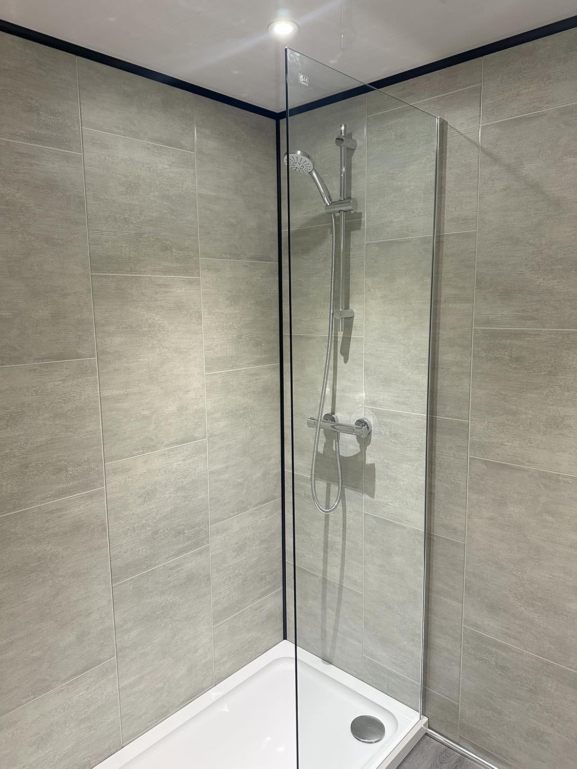 DBS Multi Grey Large Tile Effect PVC Wall Panel Shower Cladding (5 ...