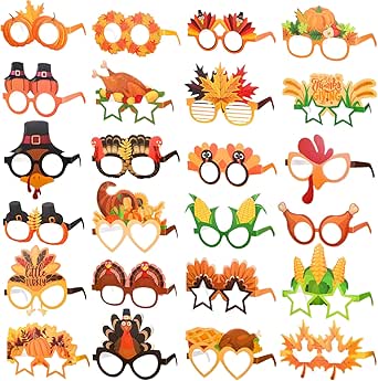 Amazon.com: Hiboom 24 Pcs Thanksgiving Paper Glasses Fall Party ...