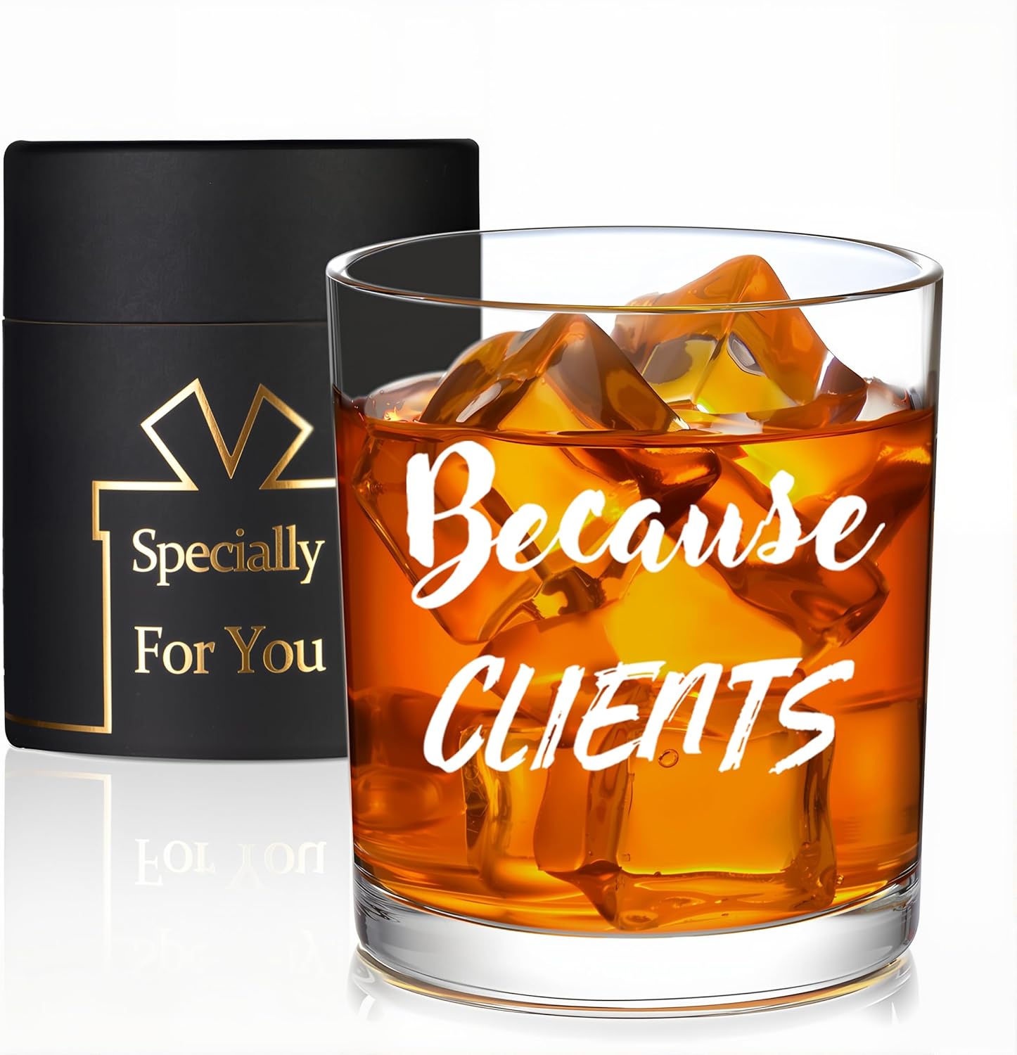 Amazon.com | Jmugmt Because Clients Whiskey Glass, Funny Gifts for ...