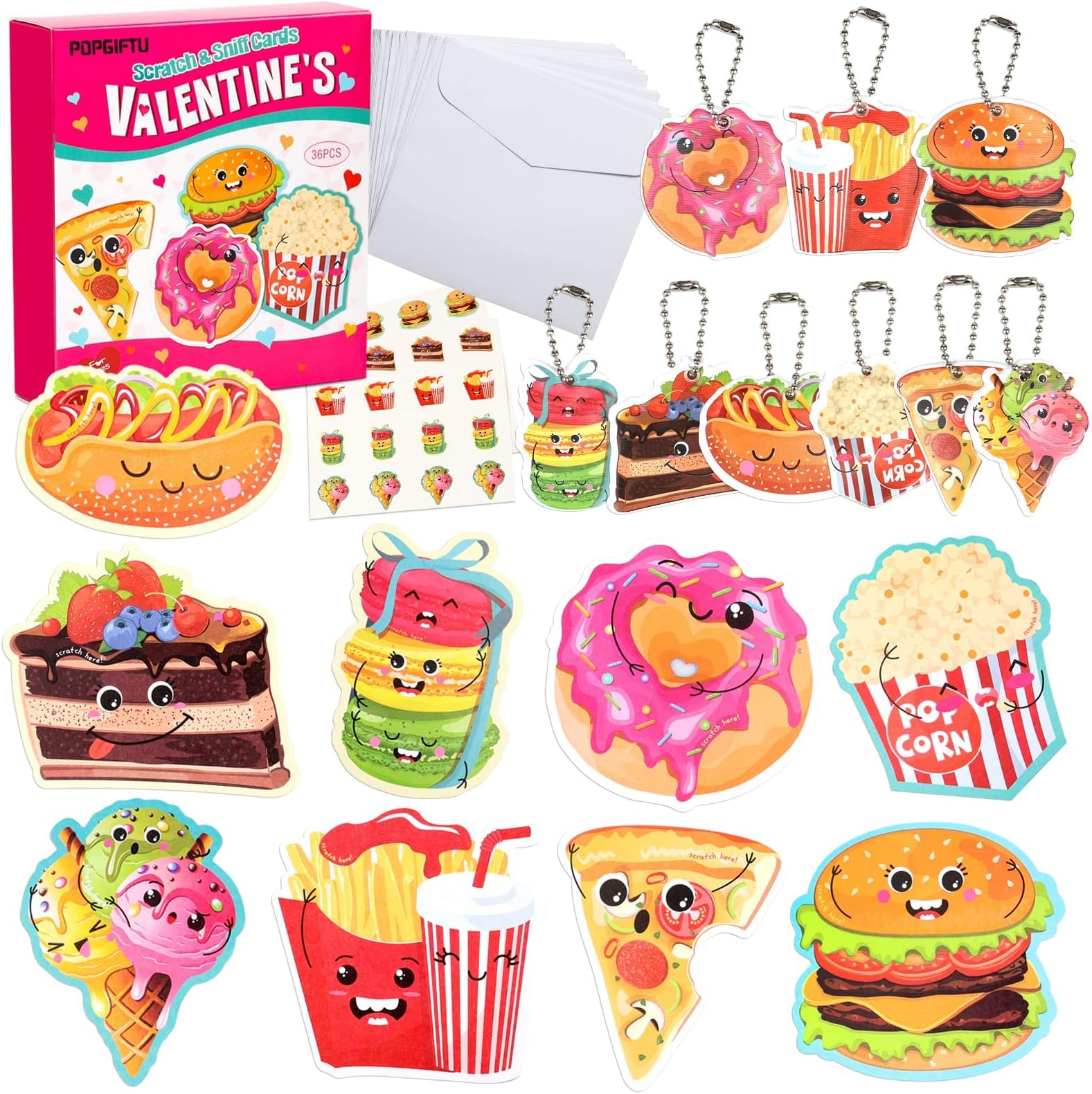 Amazon.com: Valentines Cards for Kids Classroom Gifts - 36 Cute Pendant ...