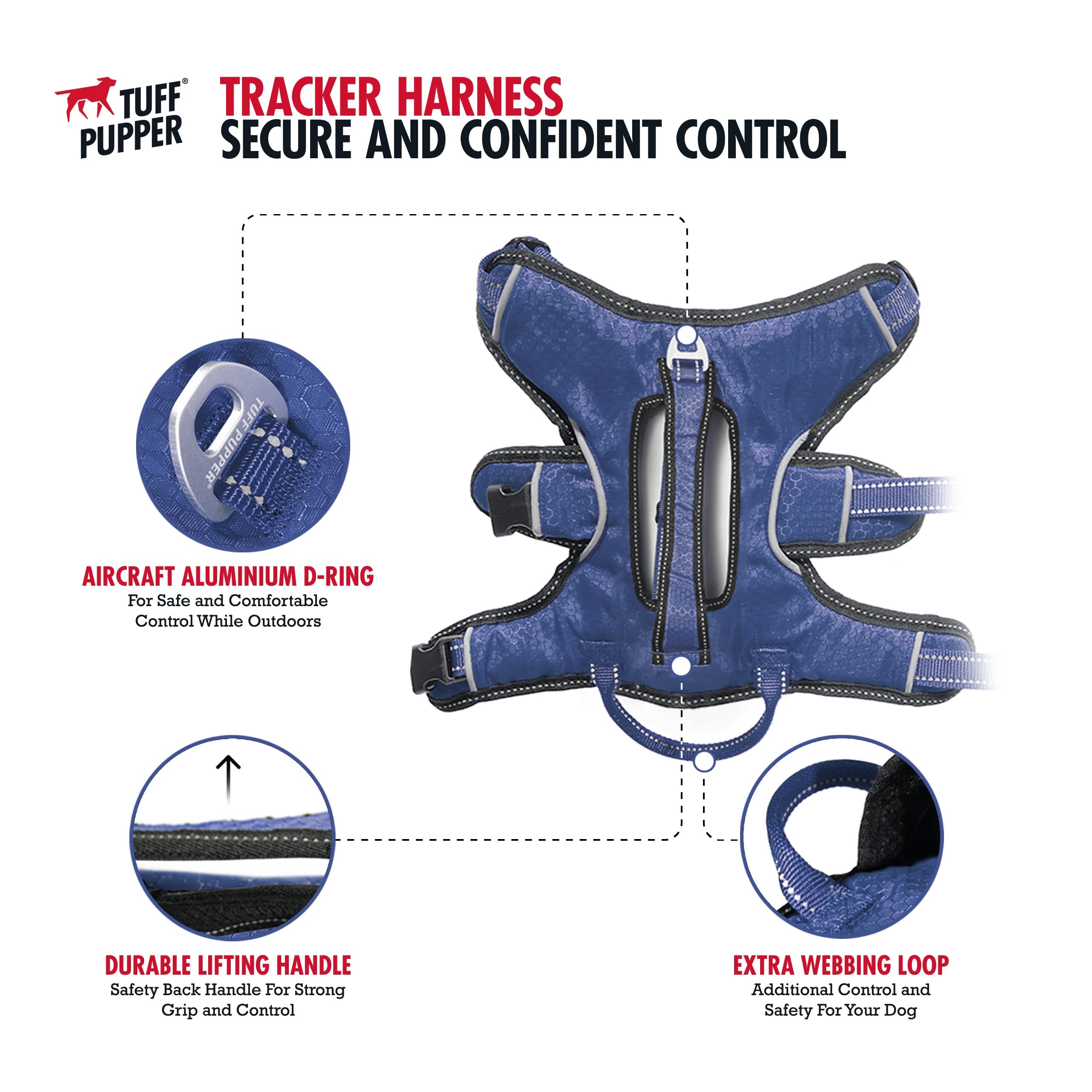 Tuff Pupper Updated for 2022 - Tracker No Escape Dog Harness | Dual ...