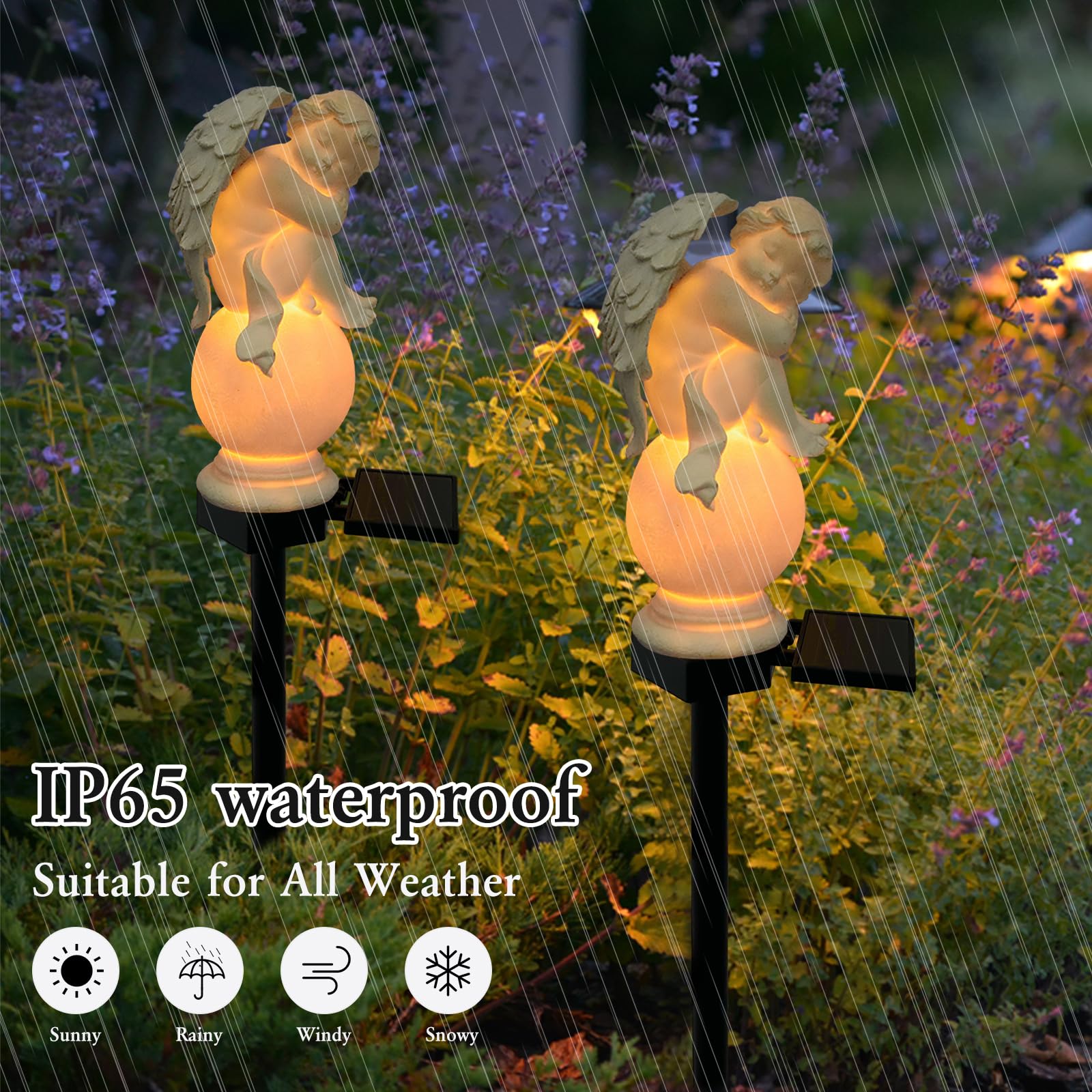 Snapklik.com : LAIAMER Solar Garden Angel Lights, Waterproof Outdoor ...