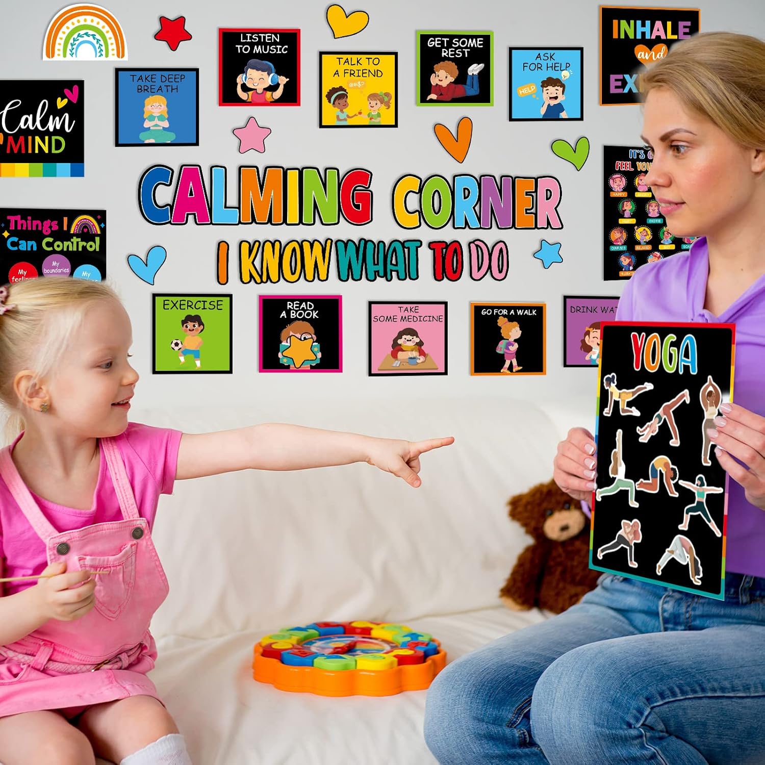 Chalkboard Calming Corner Classroom Bulletin Board Set Positive Quotes ...