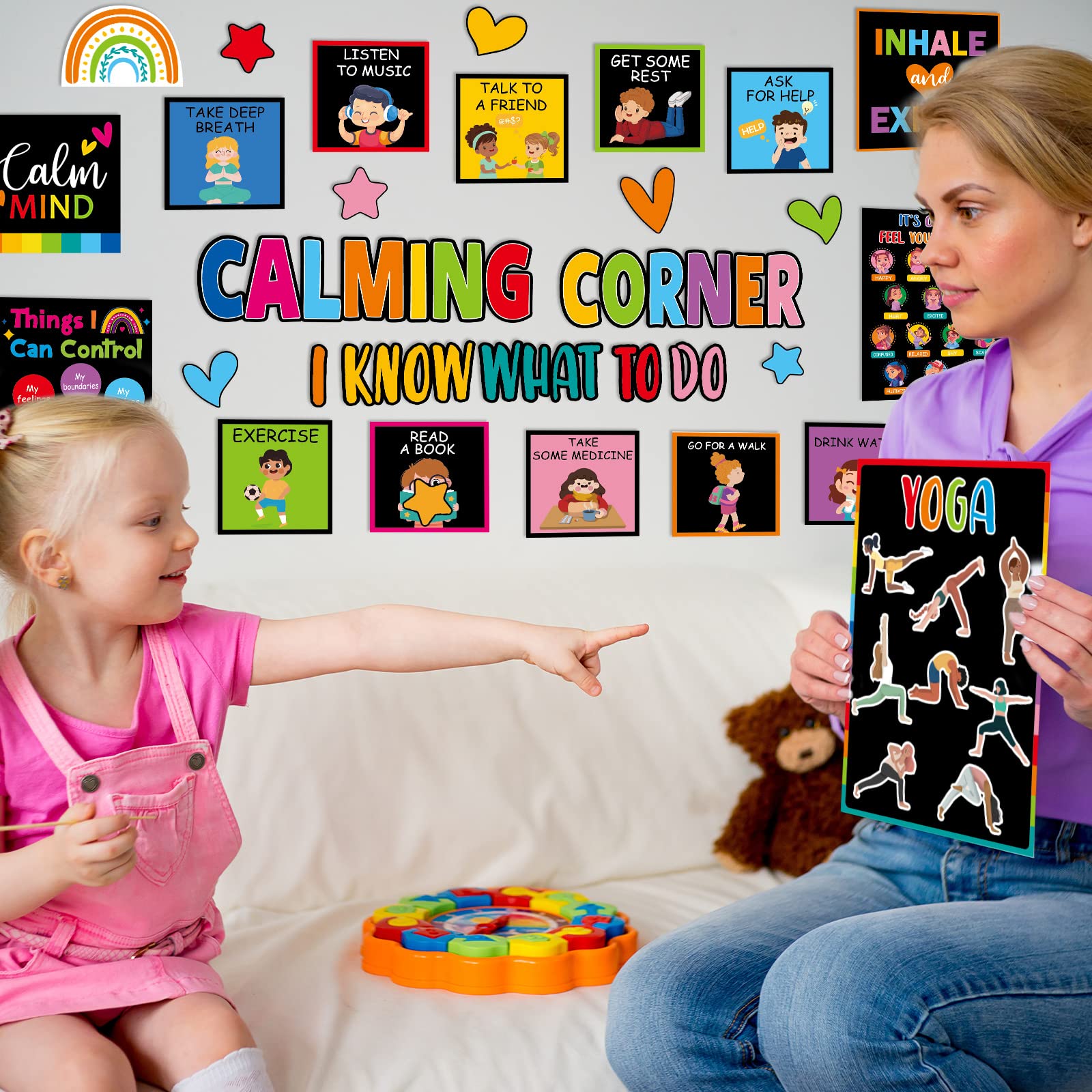 Snapklik.com : Chalkboard Calming Corner Classroom Bulletin Board Set ...