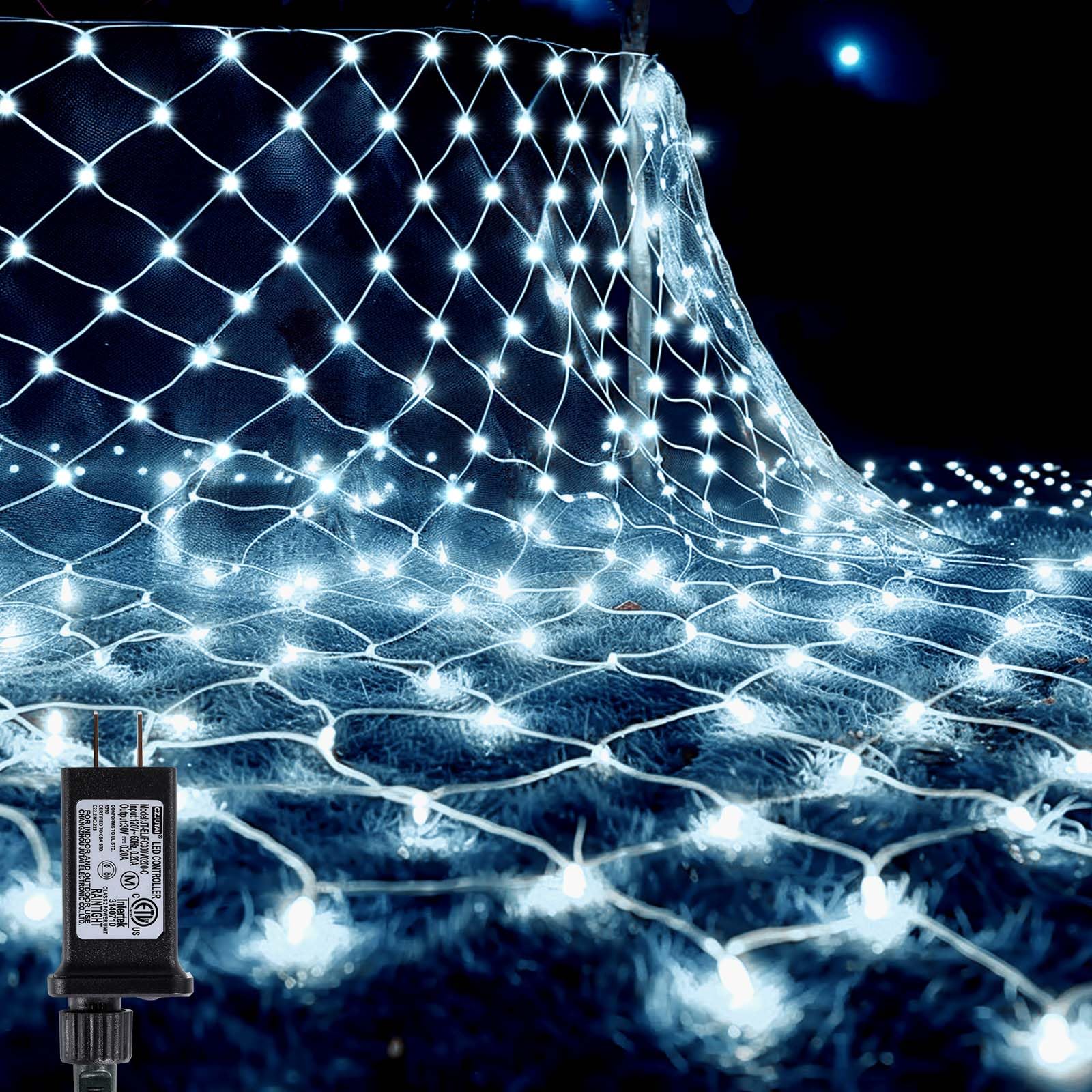 LitHome 21ft x 5ft Christmas Net Lights Outdoor, 360 LED Mesh Fairy ...