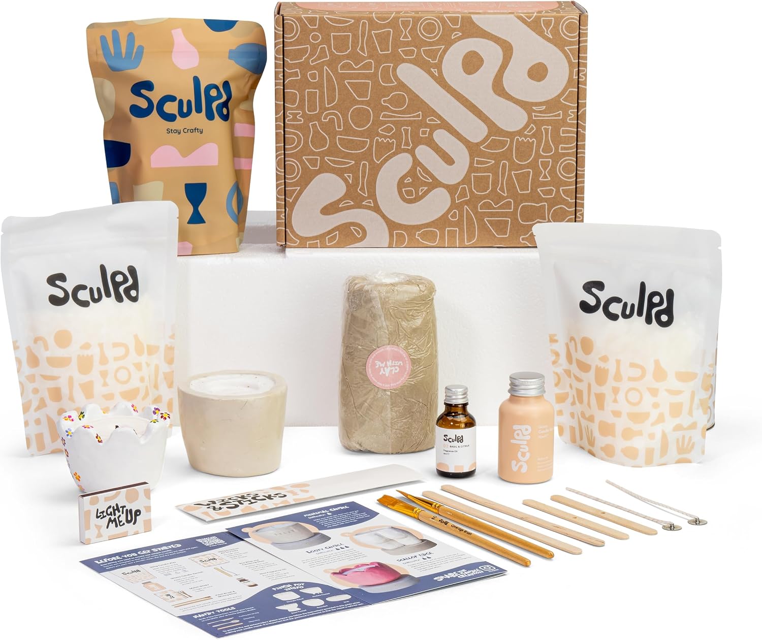 Amazon.com: Sculpd Candle Making & Pottery Kit - Complete 2 Person Art ...