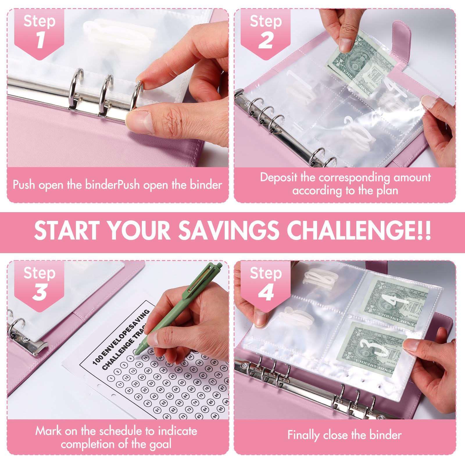 100 Envelope Savings Challenge Folder A5 Household Budget Planner 100 ...