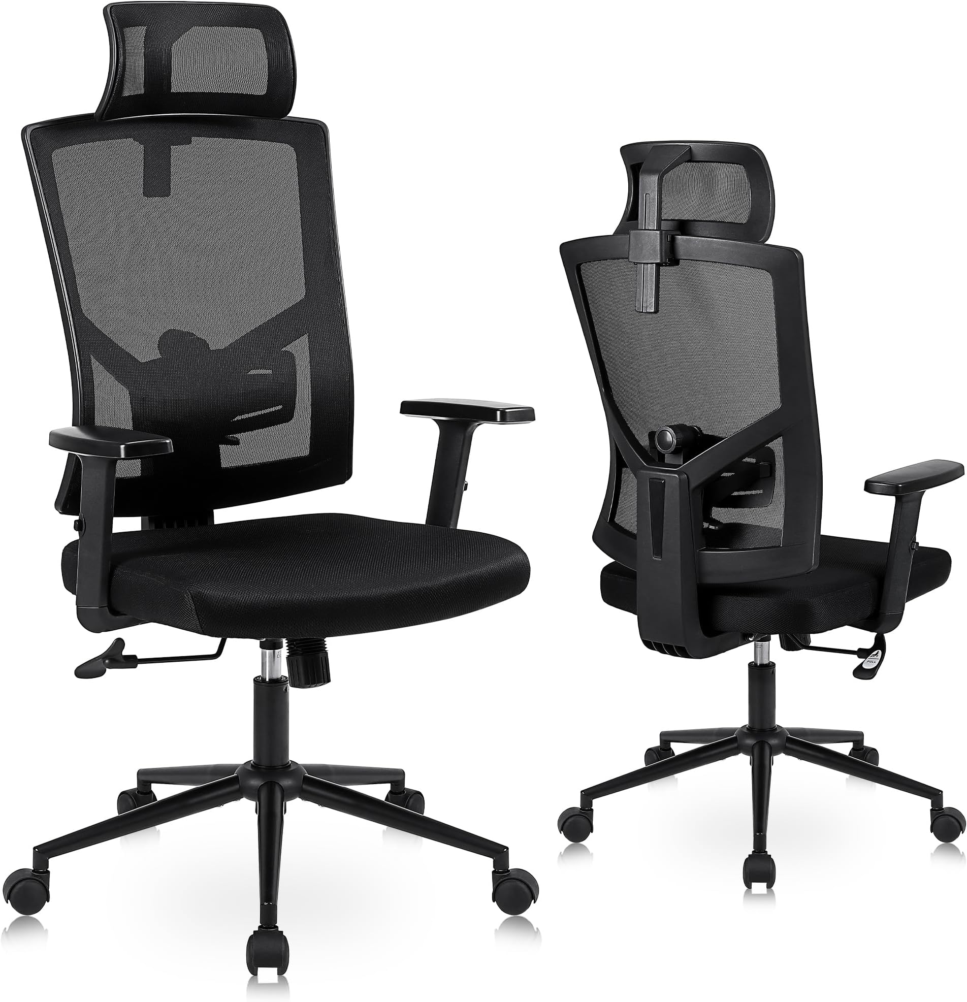 naspaluro Sedia Ufficio Ergonomica, Poltrona Ufficio con Supporto Lombare Adattivo, Schienale ...