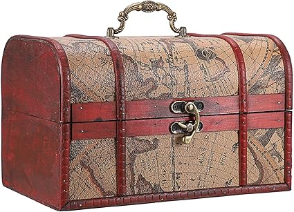 Amazon.com: ELLDOO Vintage Treasure Chest Box, Pirate Keepsakes Box for ...