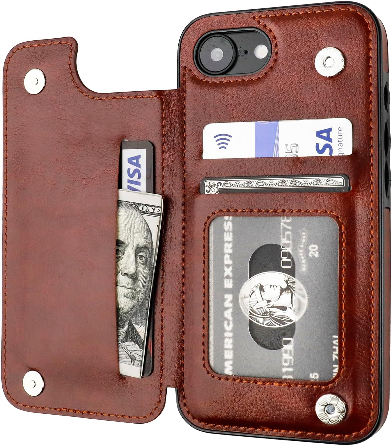 Amazon.com: WTCASE Magnetic for iPhone 16e Leather Case,Built-in ...