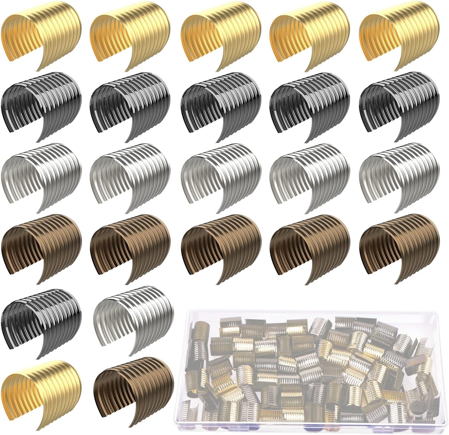 Amazon.com: 120PCS Crimps Tubes for Leather Rope Jewelry Making ...